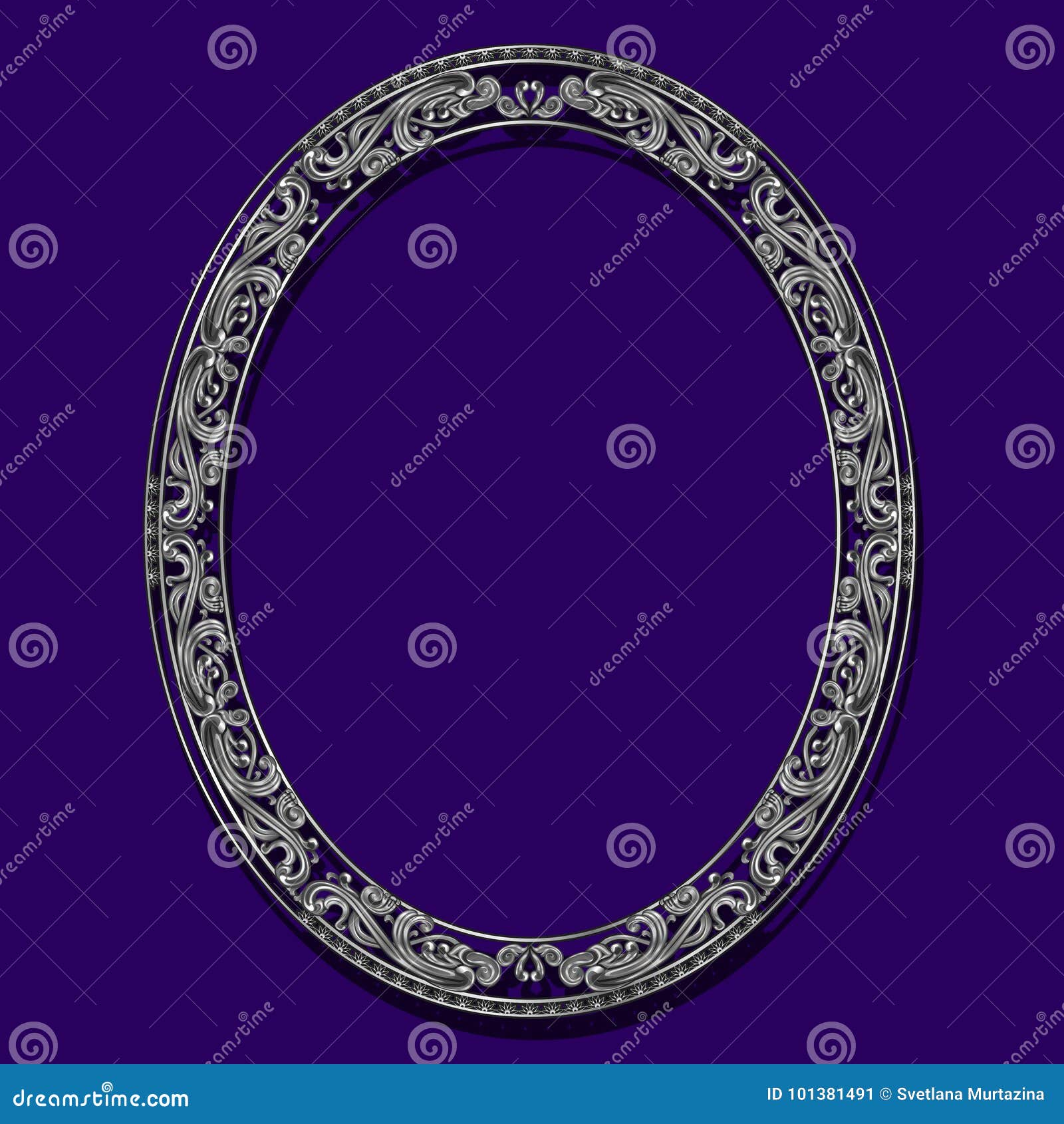 Round Frame Silver Color with Shadow Stock Vector - Illustration of ...
