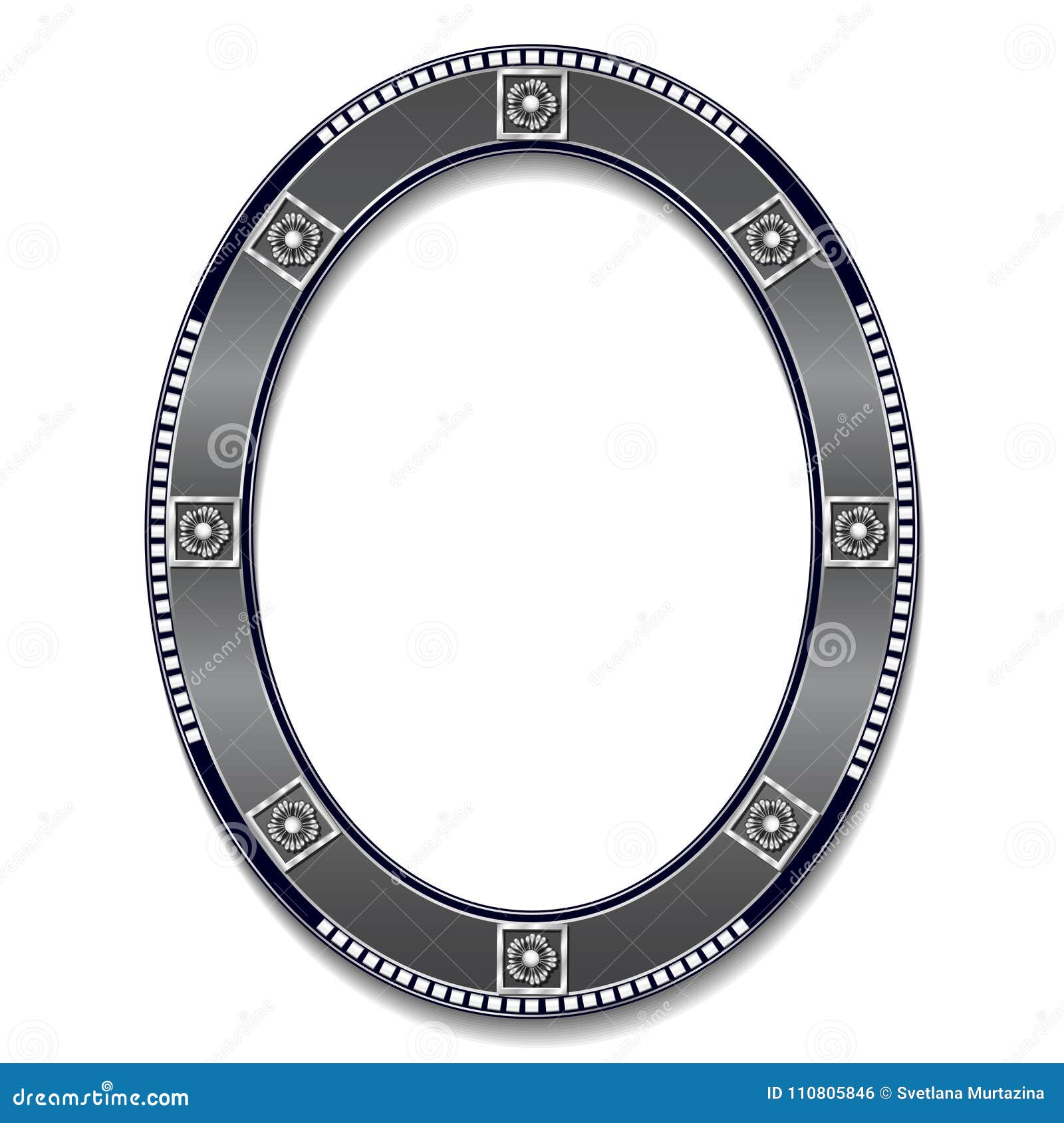 Round Frame Silver Color with Shadow Stock Vector - Illustration of ...