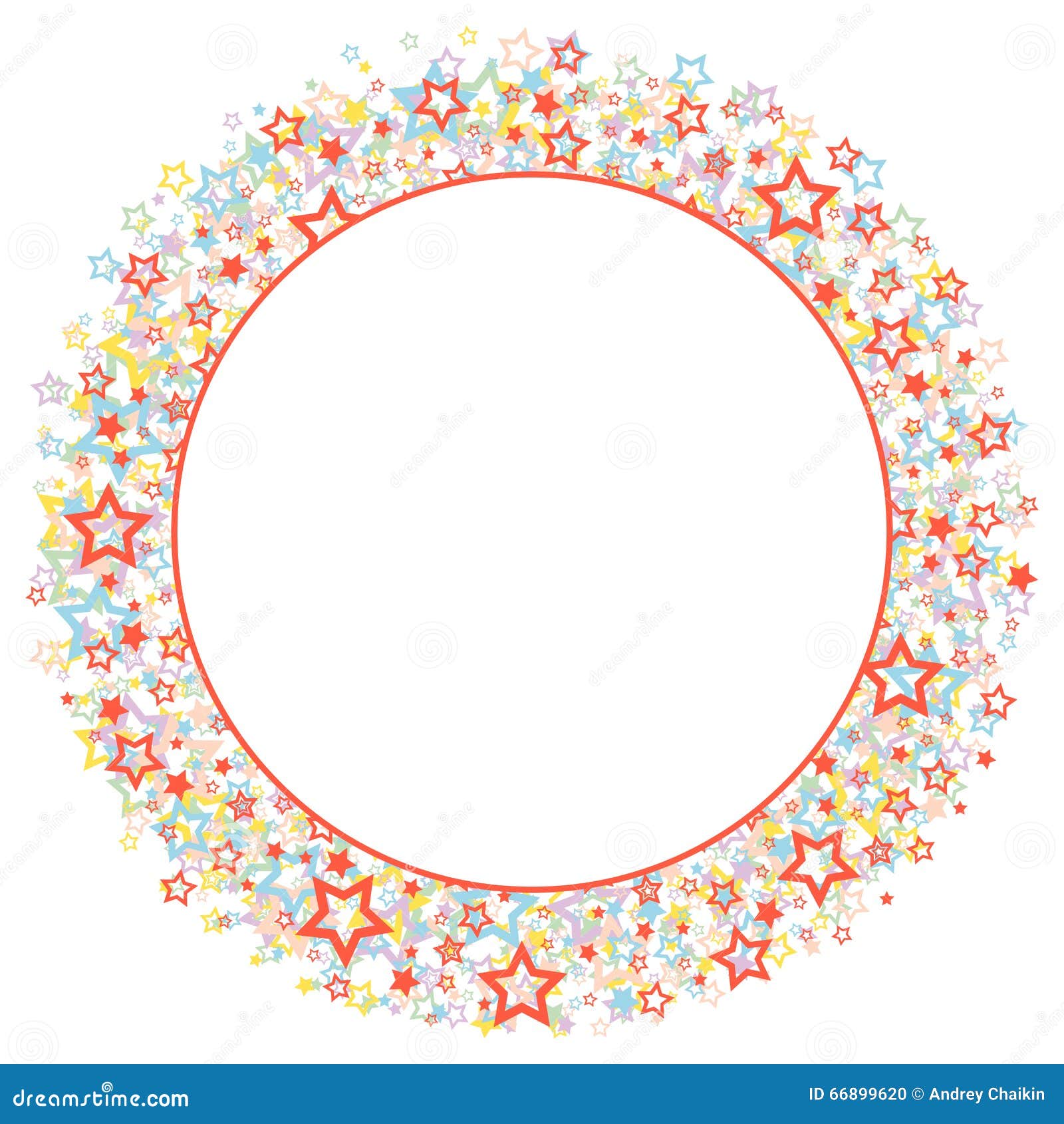 Round frame with stars. stock vector. Illustration of stars - 66899620