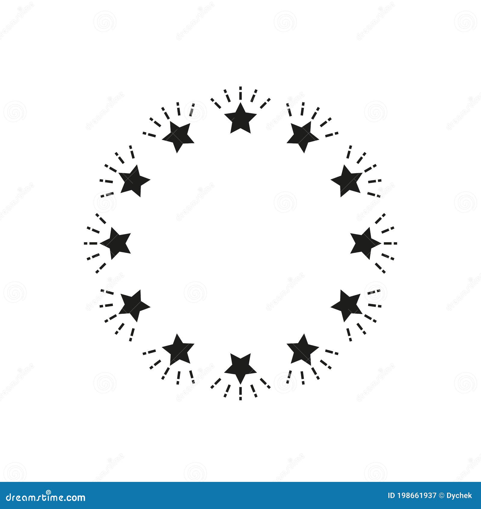 Round Frame of Stars. Simple Vector Illustration on a White Background ...