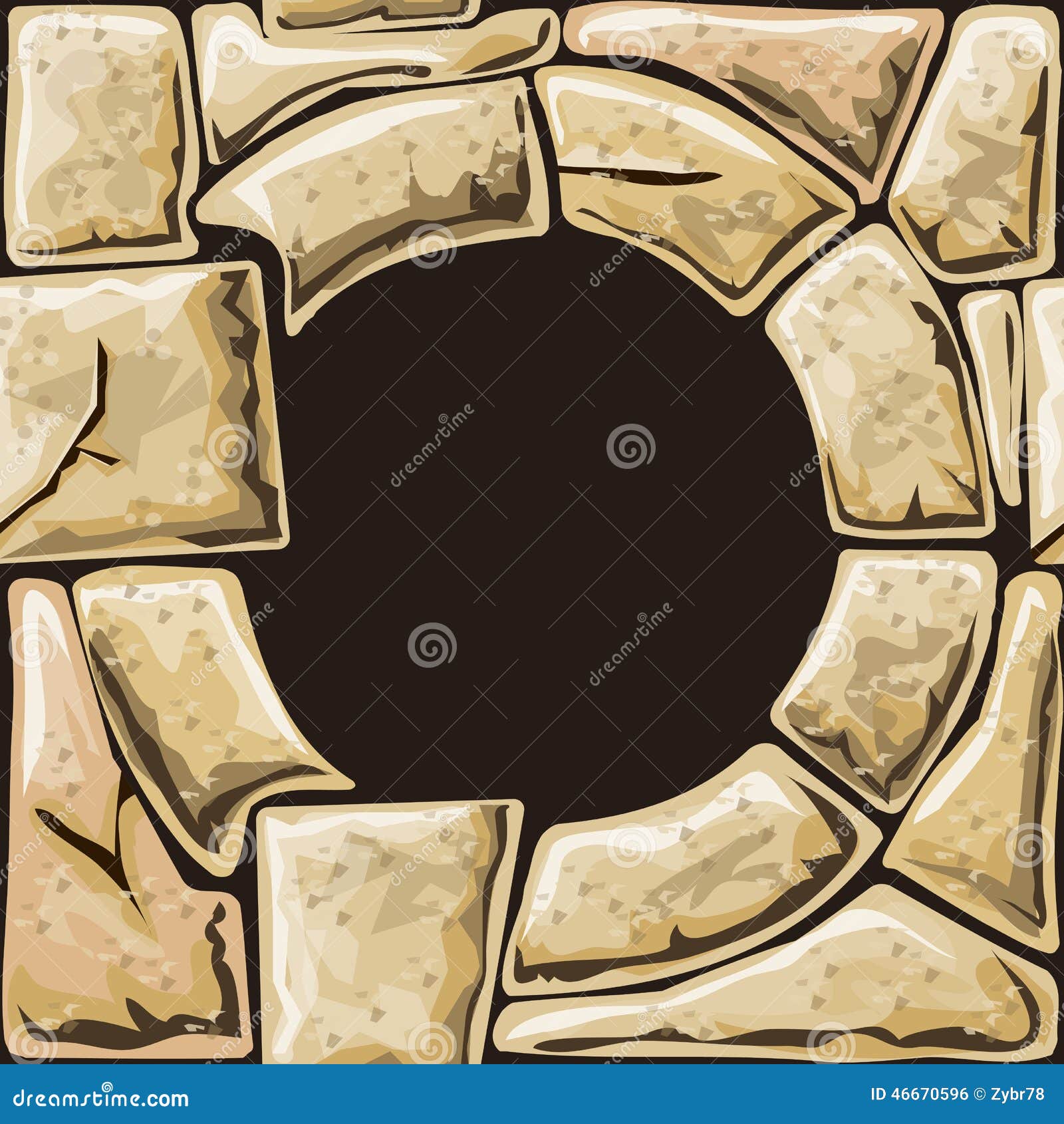 Round Frame on Stone Seamless Pattern Stock Vector - Illustration of ...