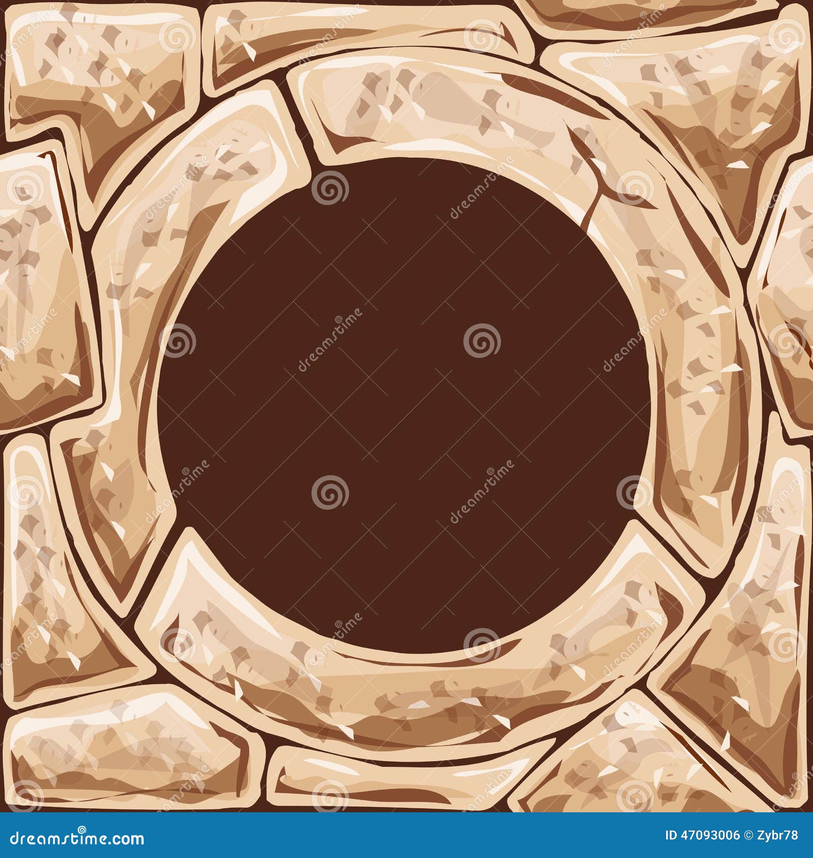 Round Frame on Stone Seamless Pattern Stock Vector - Illustration of ...