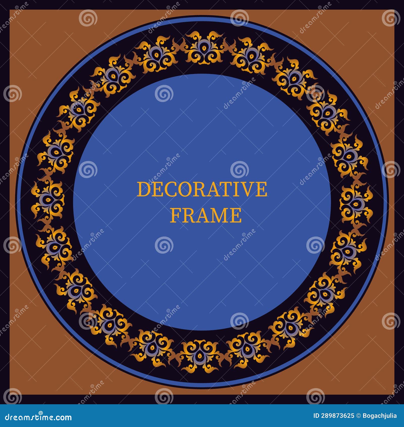 Round Frame with Swirls Elements for Designer Wallpaper Stock Vector ...