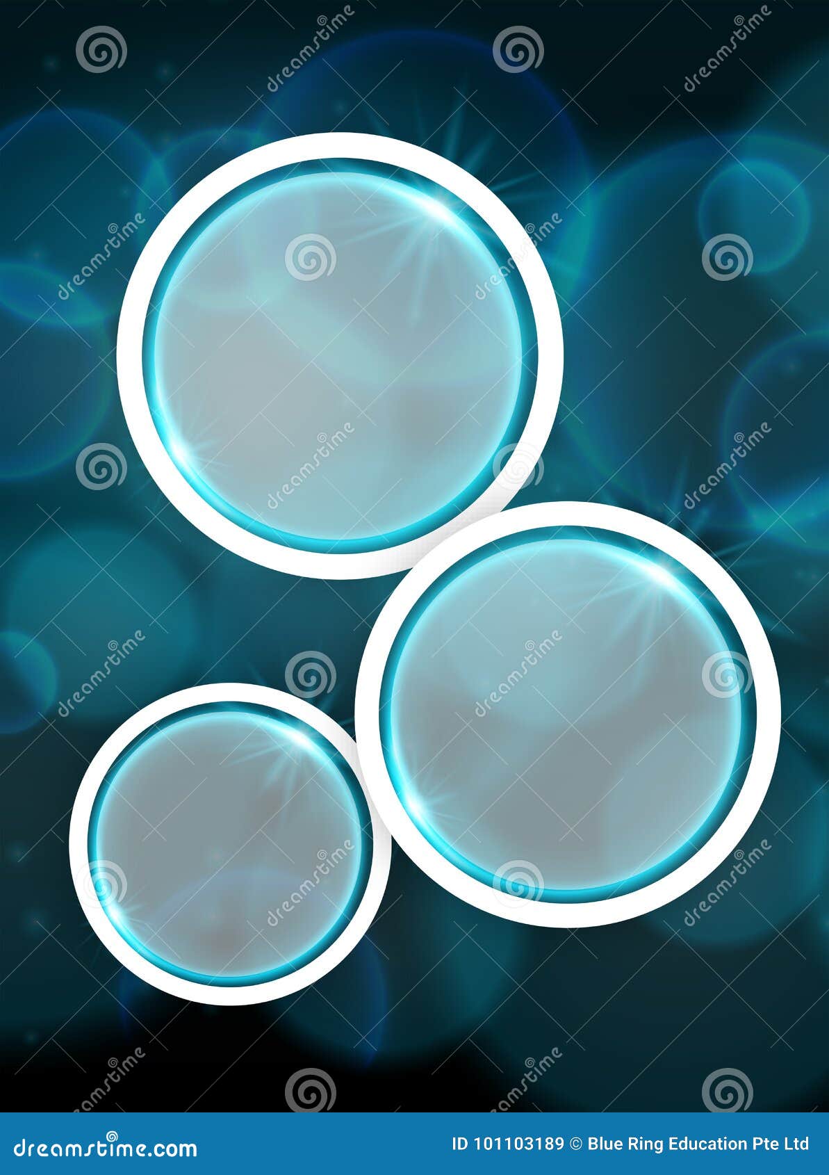 Round Frame Template on Blue Background Stock Vector - Illustration of ...