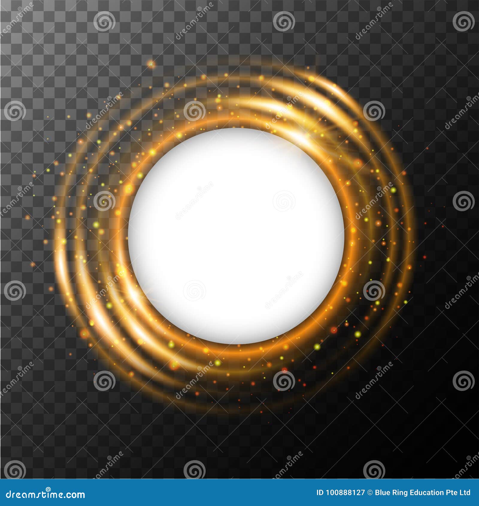Round Frame Template with Orange Light Around it Stock Vector ...