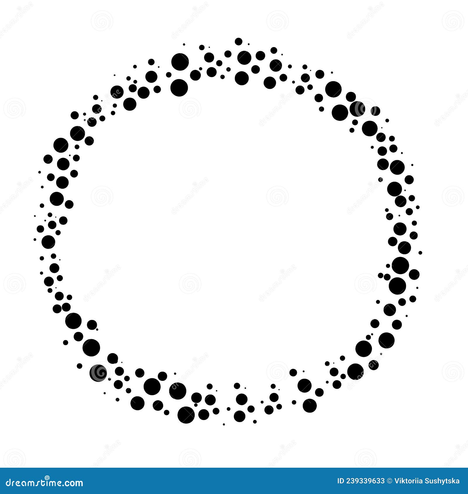 Round Frame for Text Monochrome. Vector Illustration of a Text Box with ...