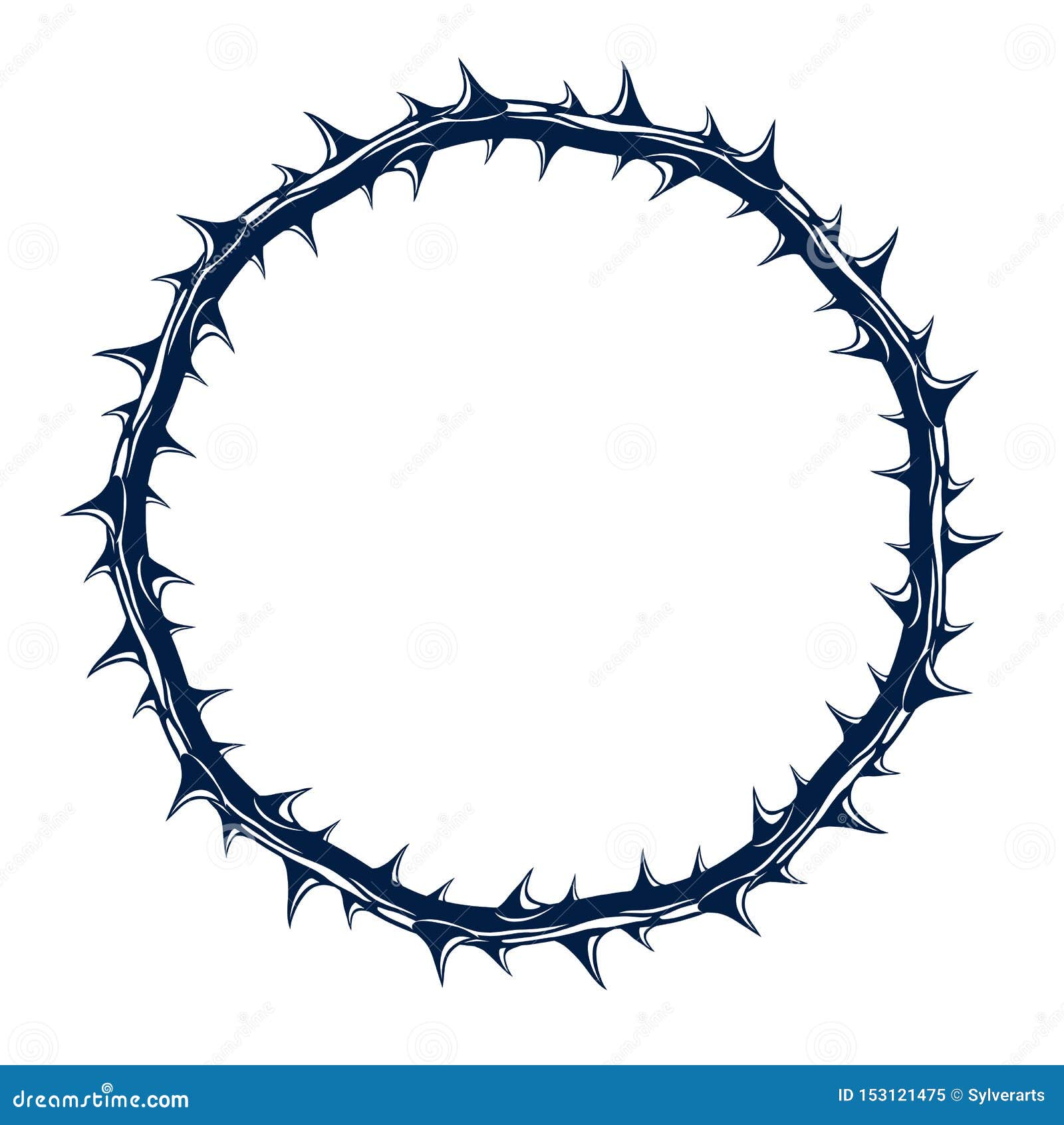 Round Frame from Thorn, Blackthorn Vector Design Element. Stock Vector ...