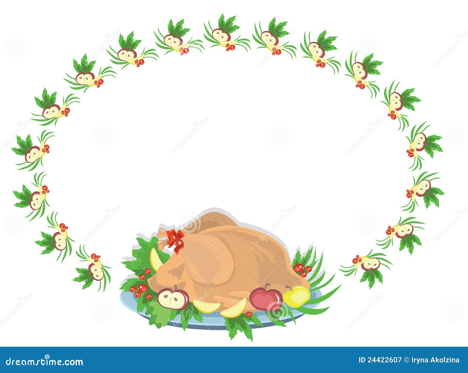 Round frame with turkey stock vector. Illustration of clip - 24422607