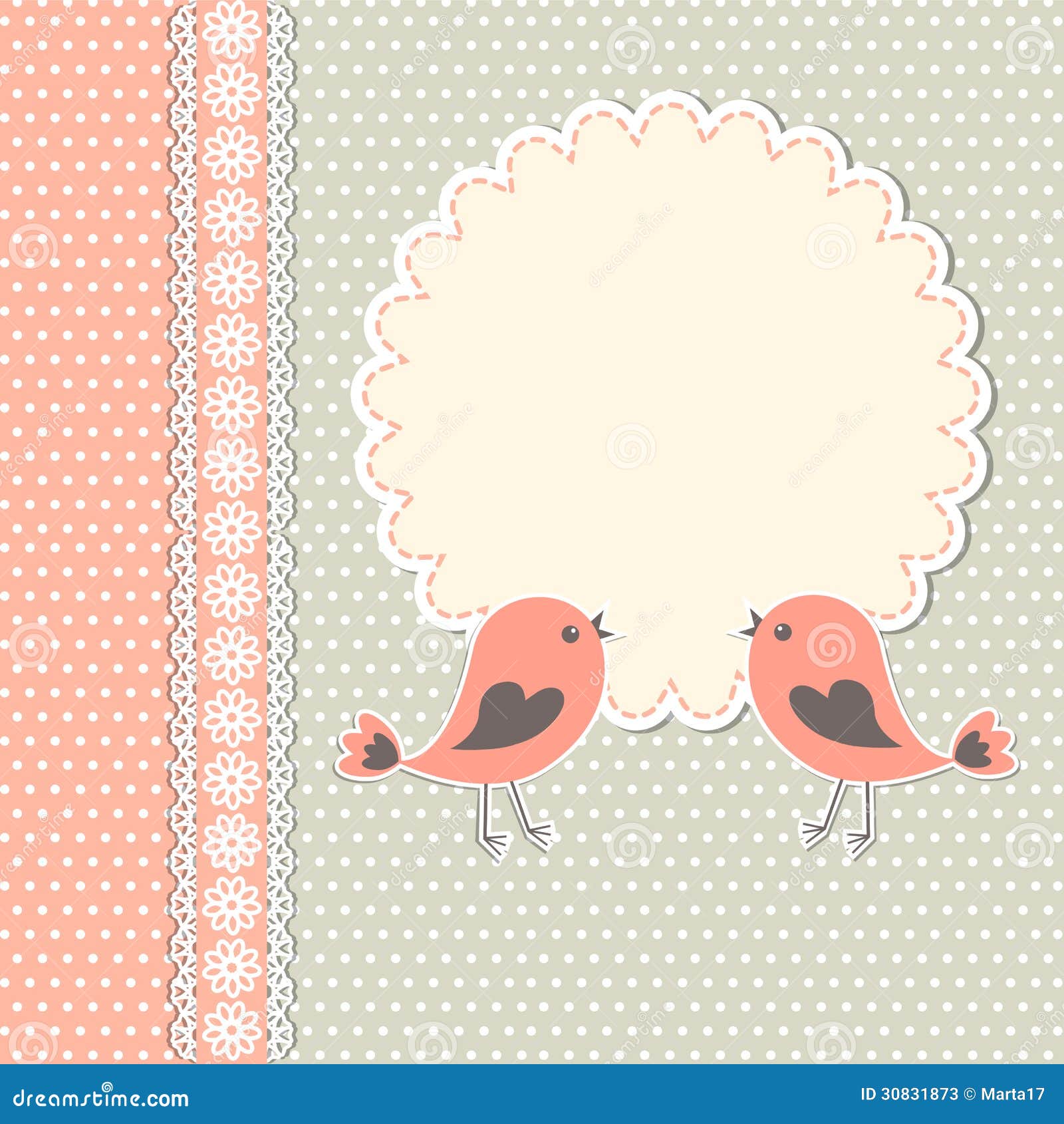 Round frame with two birds stock vector. Illustration of abstract ...