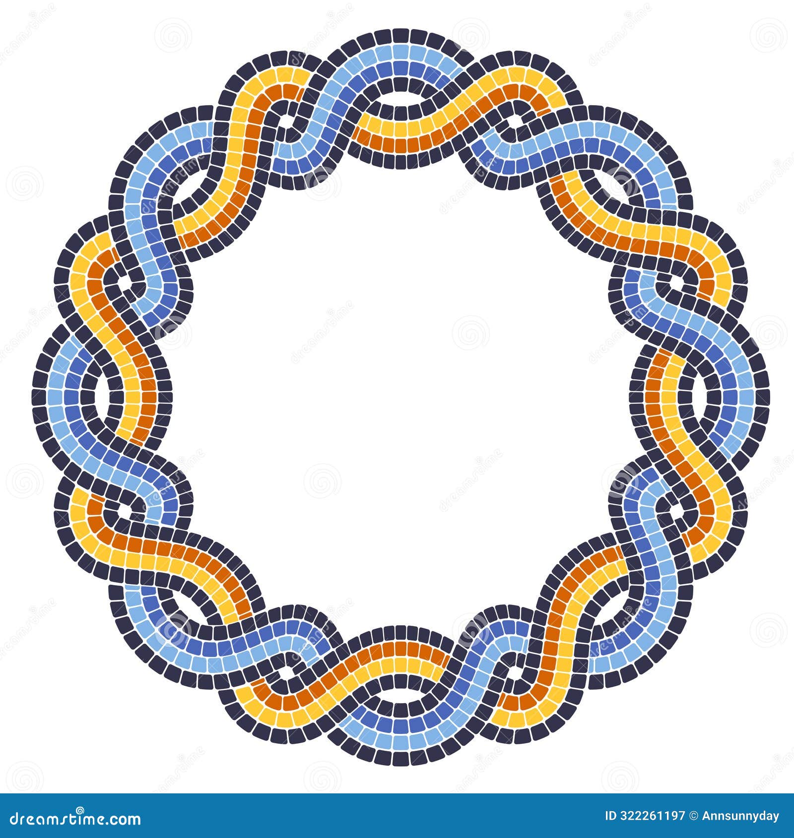 Interlacing Mosaic Braid, Seamless Pattern With Interweaving Tile Lines ...