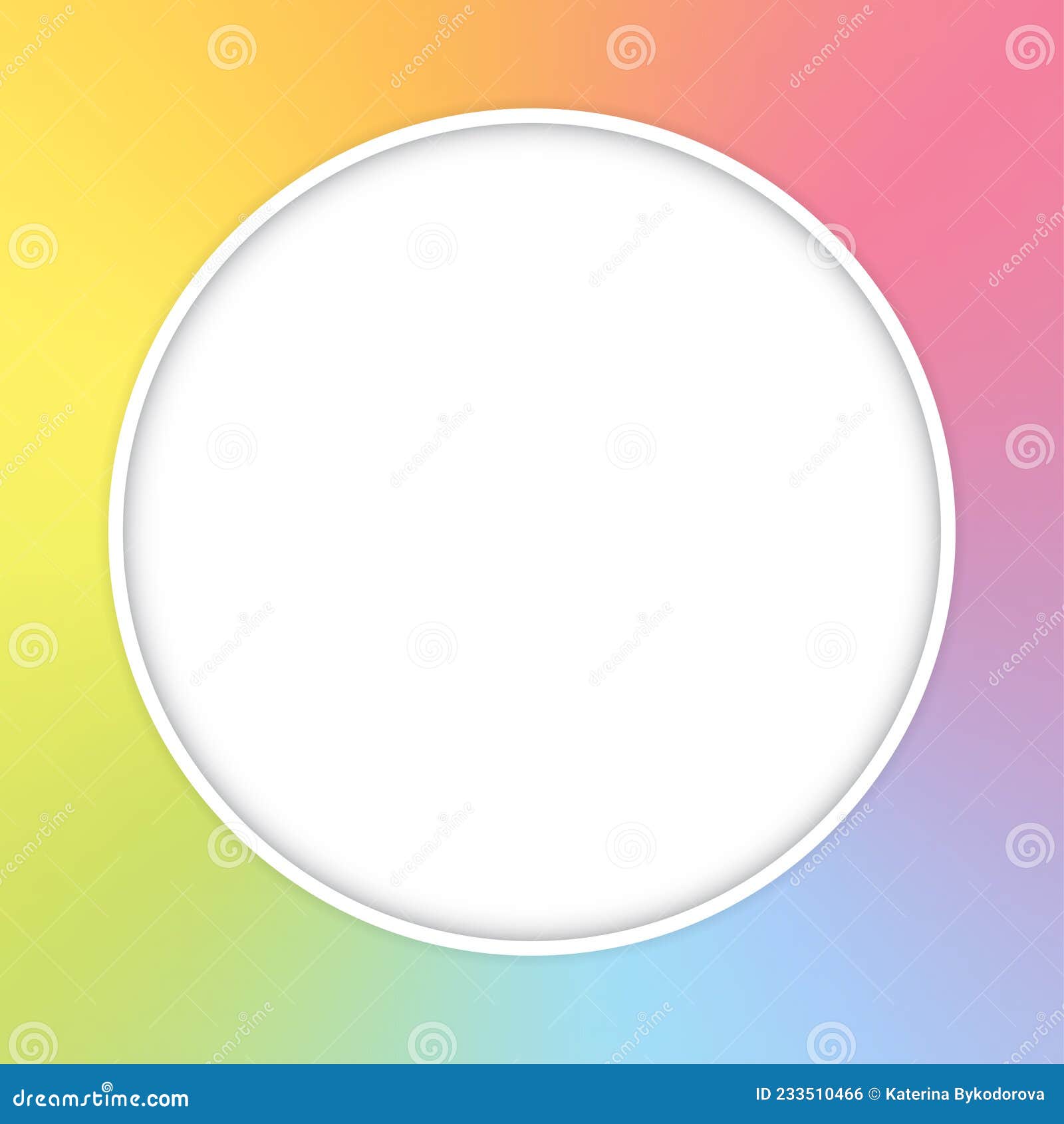 Round Frame on Unicorn Rainbow Background Stock Vector - Illustration ...
