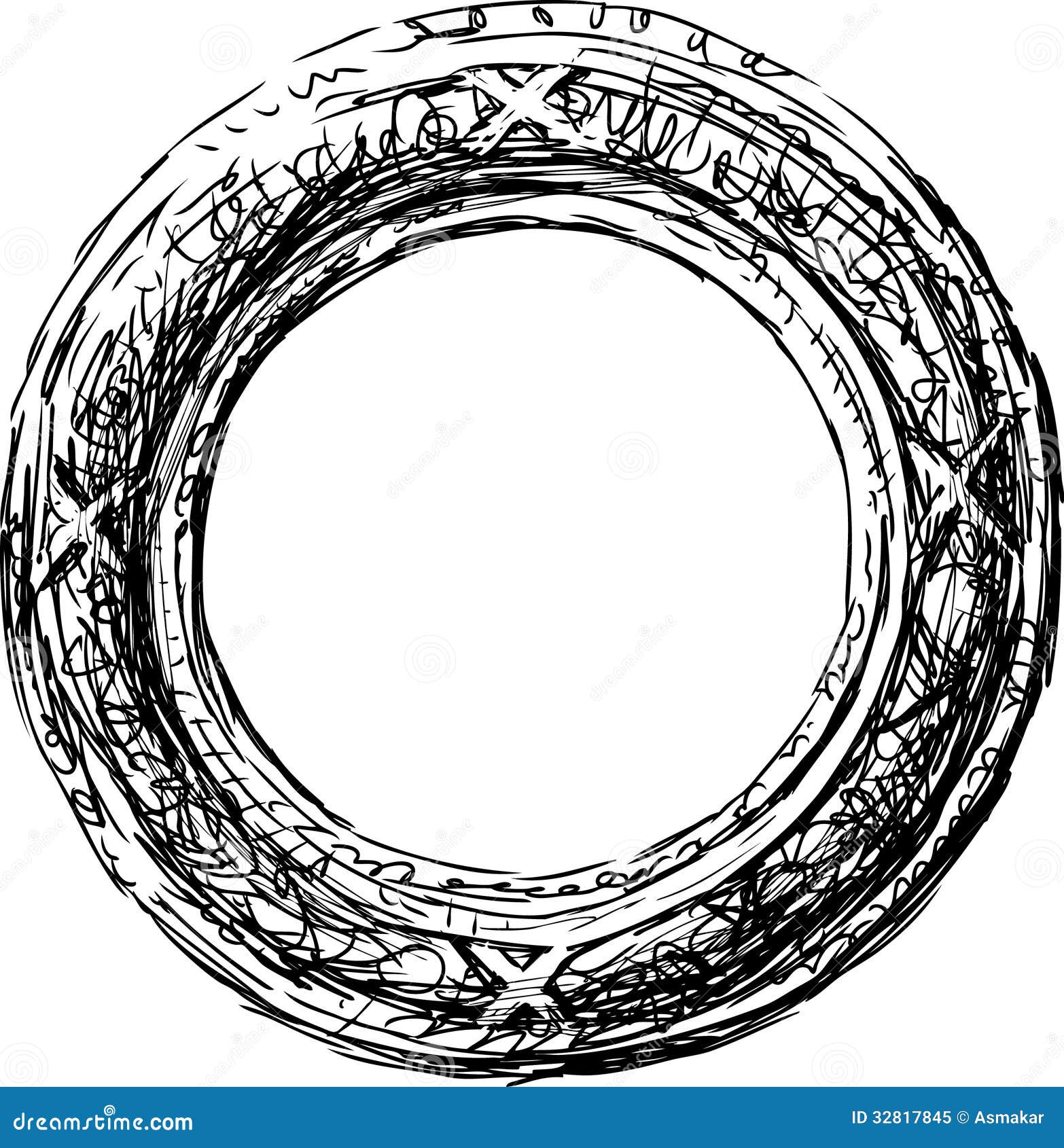 Round frame stock vector. Illustration of ancient, design - 32817845