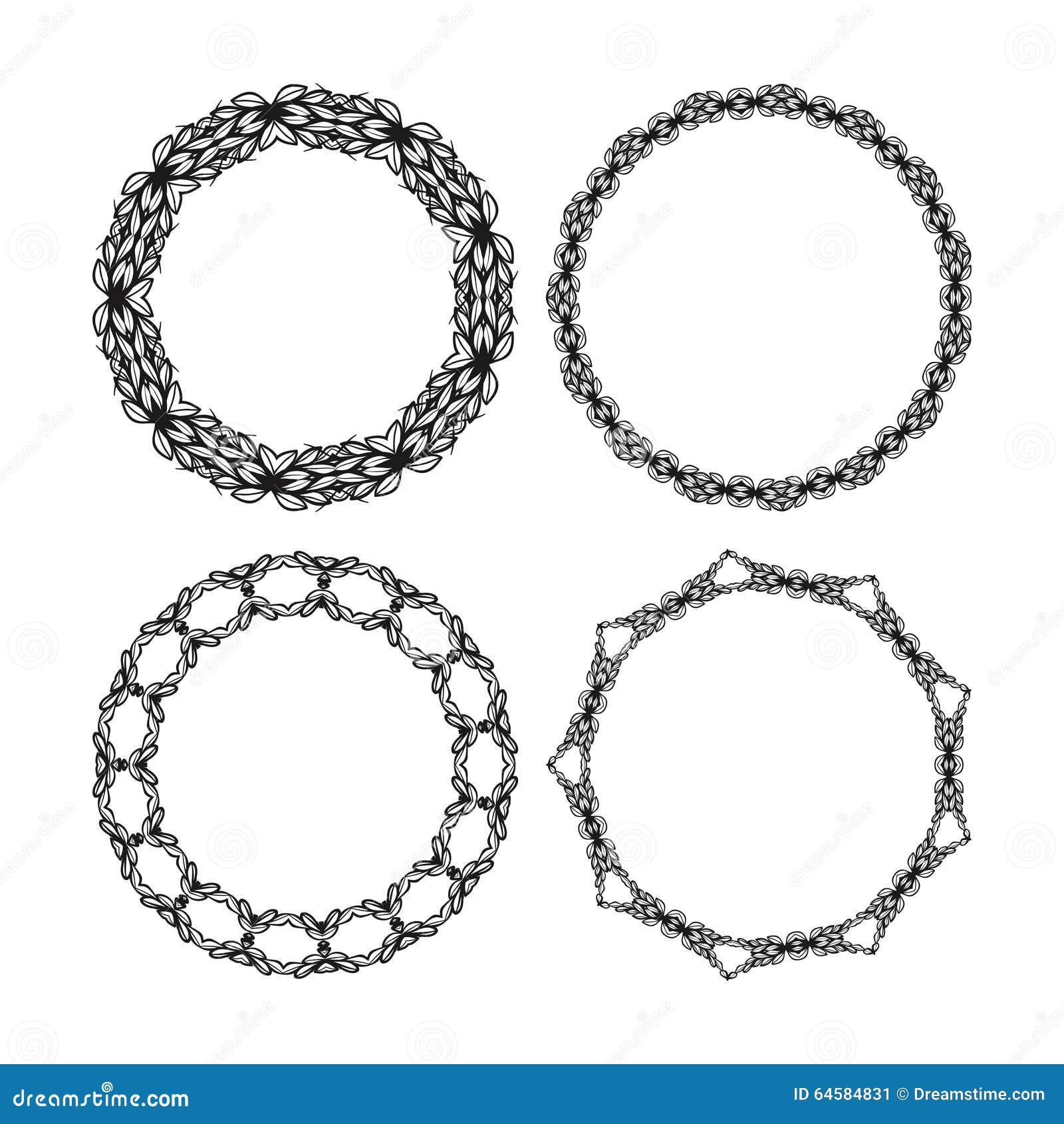 Round Frame in Vintage Style with Place for Your Text. Stock Vector ...