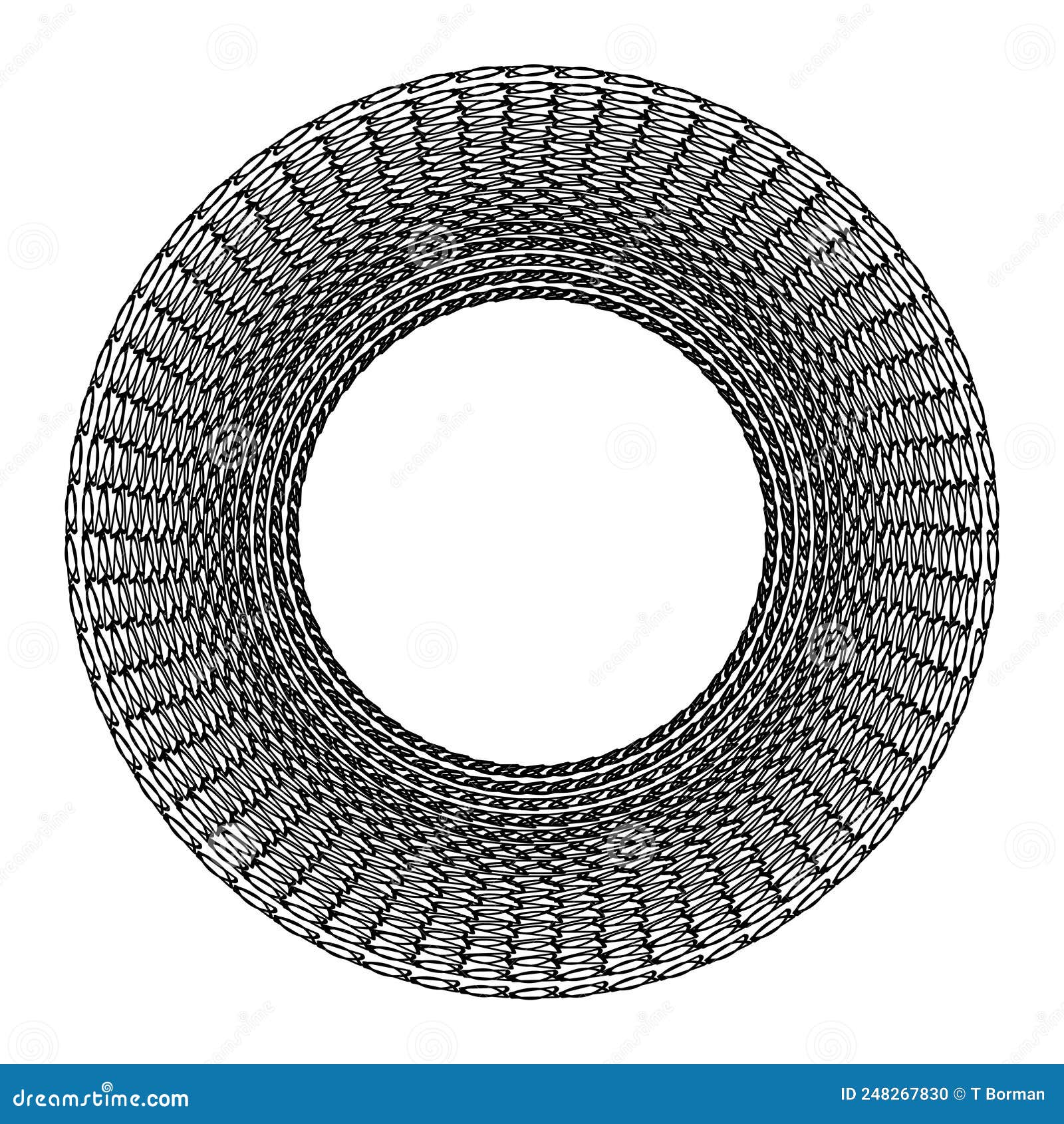 Round Frame Weaving Isolated Vector Drawing Stock Vector - Illustration ...