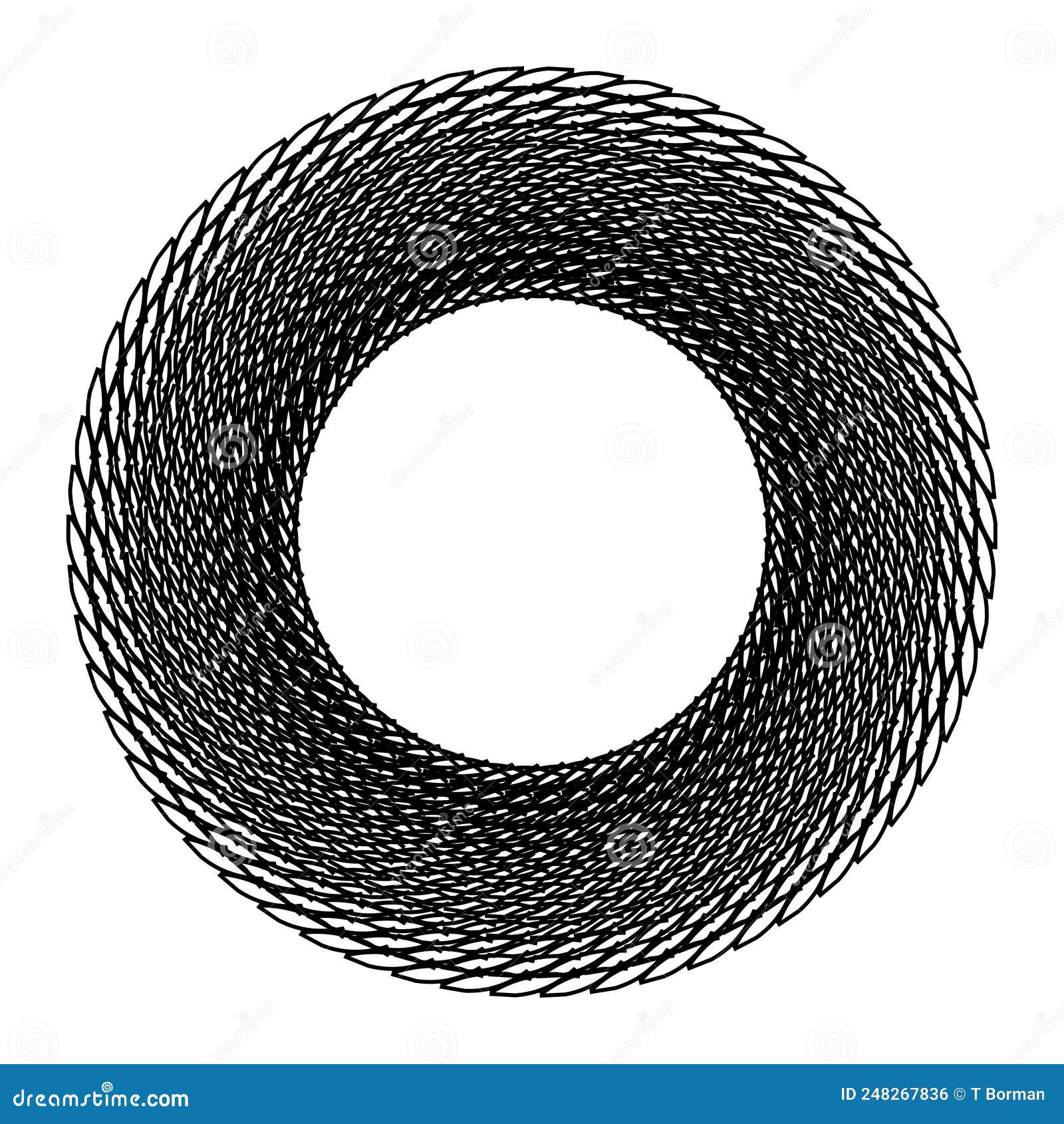 Round Frame Weaving Isolated Vector Drawing Stock Vector - Illustration ...