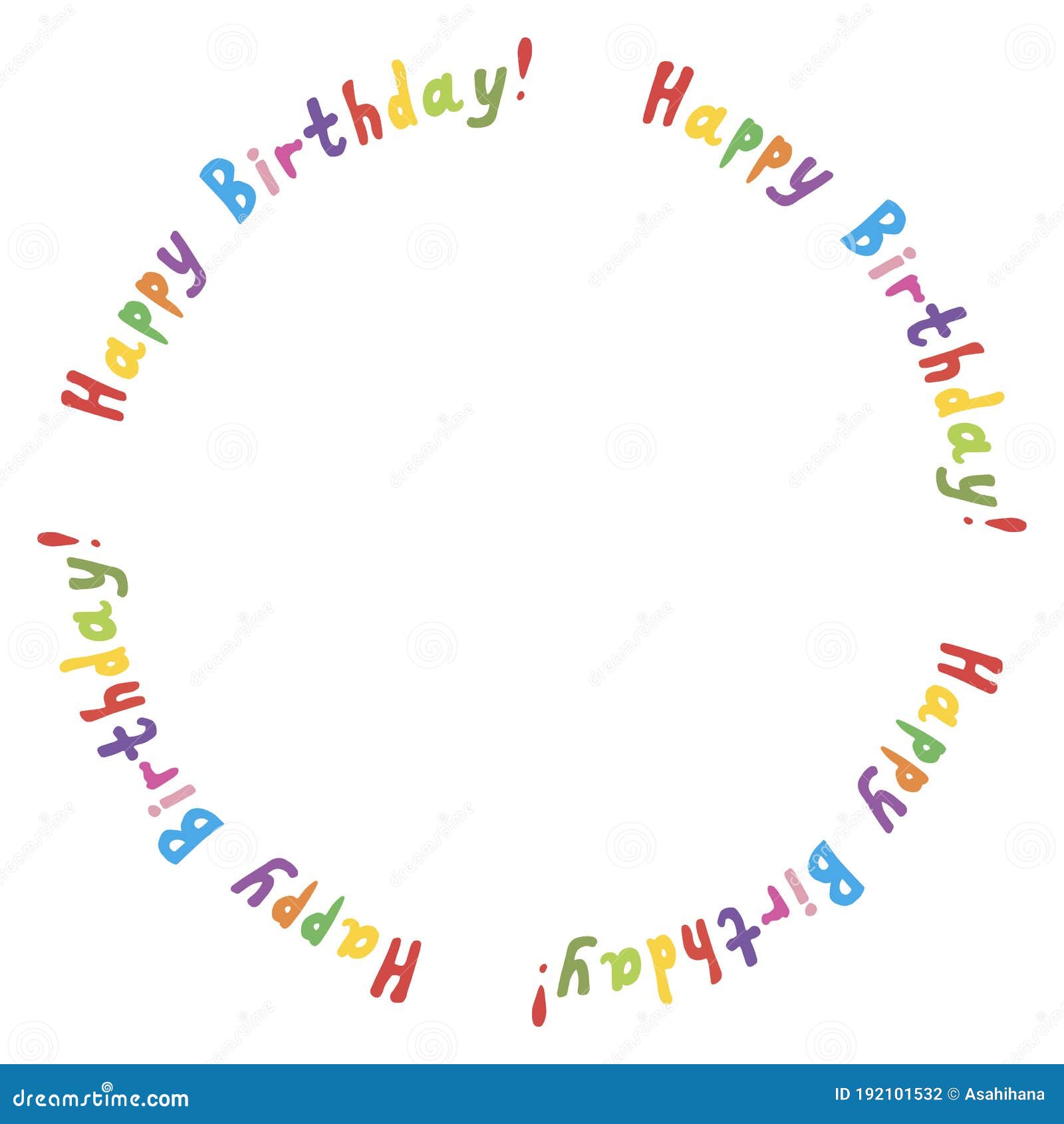 Round Frame of Words Happy Birthday! Vector Image Stock Vector ...