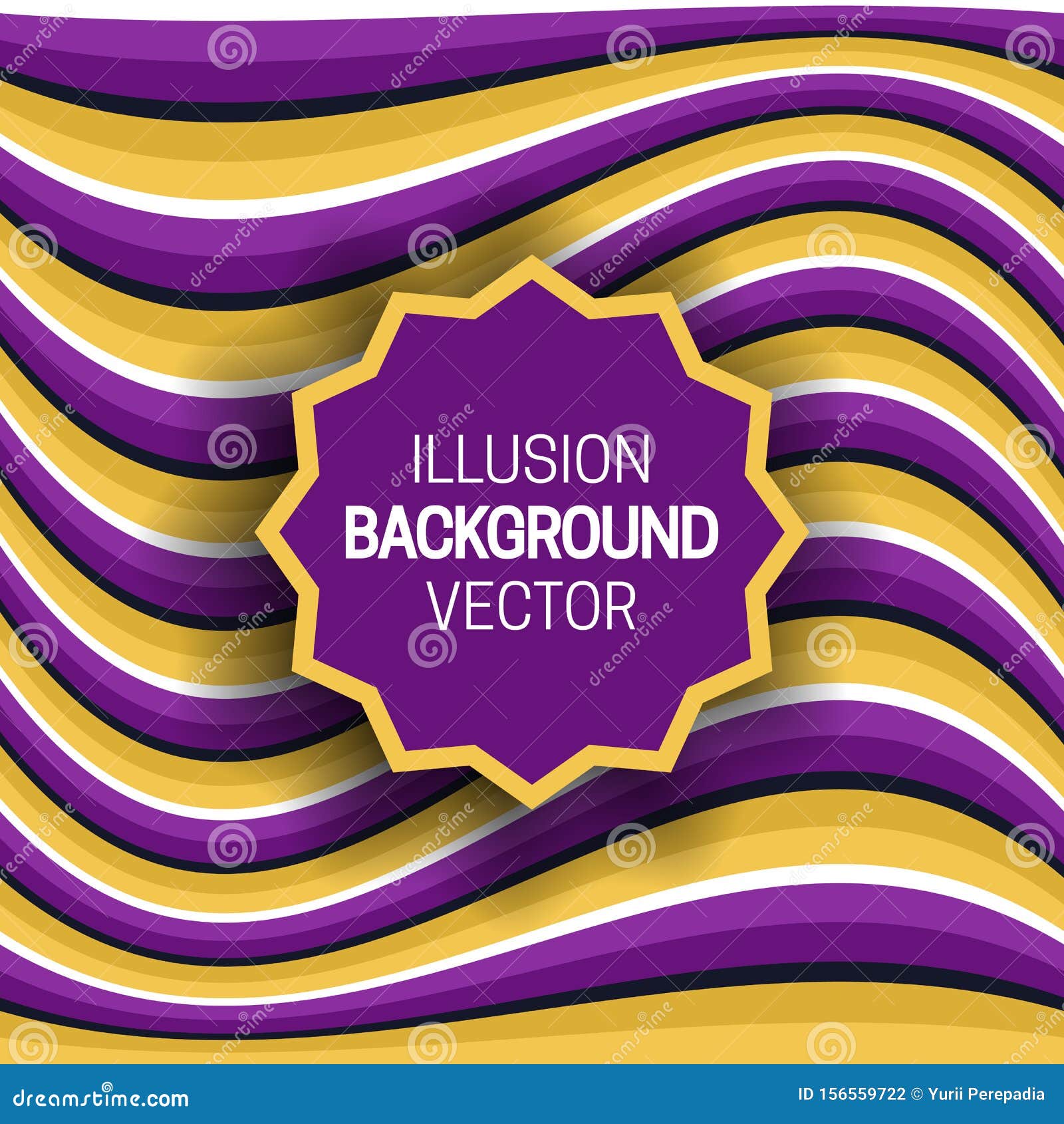 Round Frame On Yellow Purple Optical Illusion Background Of Moving ...