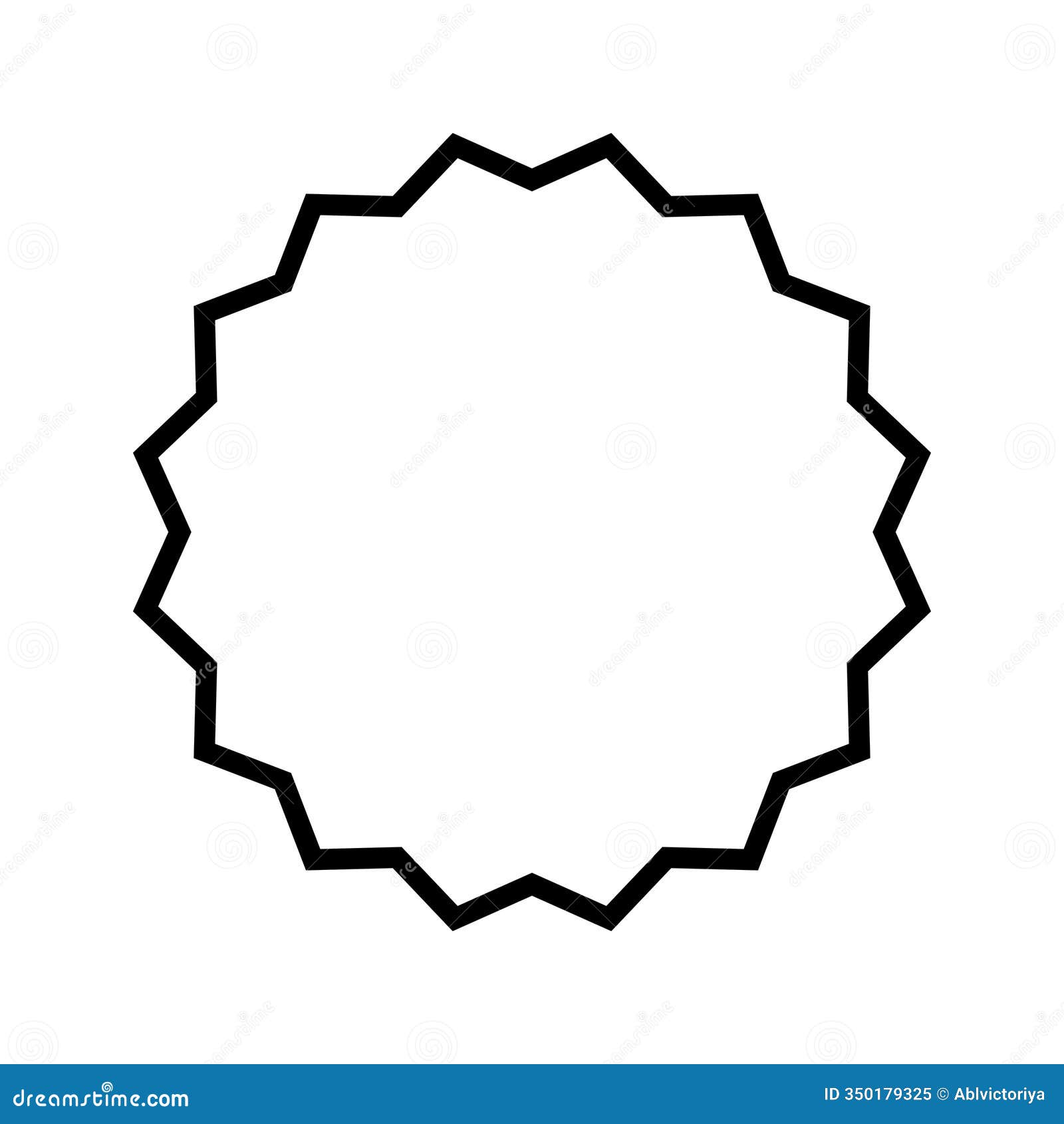 Round Frame with Zigzag Edges. Circle Shape with Jagged Borders. Sun or ...