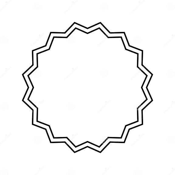 Round Frame with Zigzag Edges. Circle Shape with Jagged Borders Stock ...