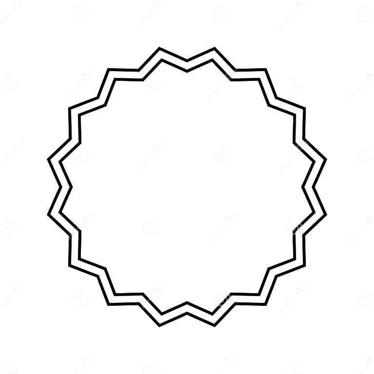 Round Frame with Zigzag Edges. Circle Shape with Jagged Borders Stock ...