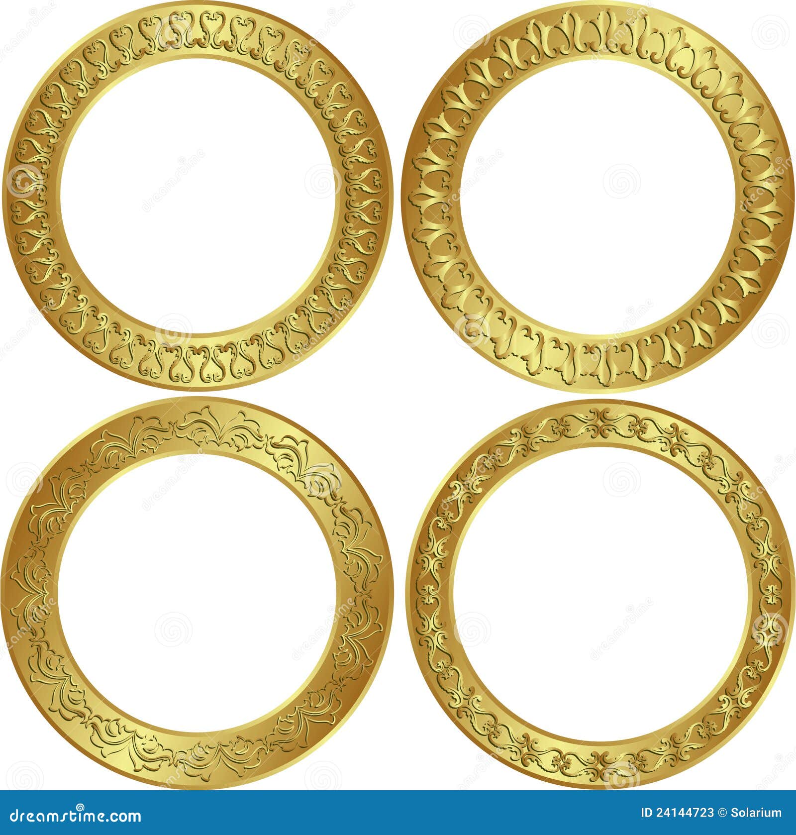 Round frames stock vector. Illustration of ornament, brass - 24144723