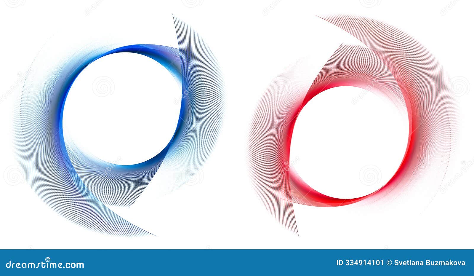 The Round Frames are Created with Red and Blue Striped Curved Planes ...