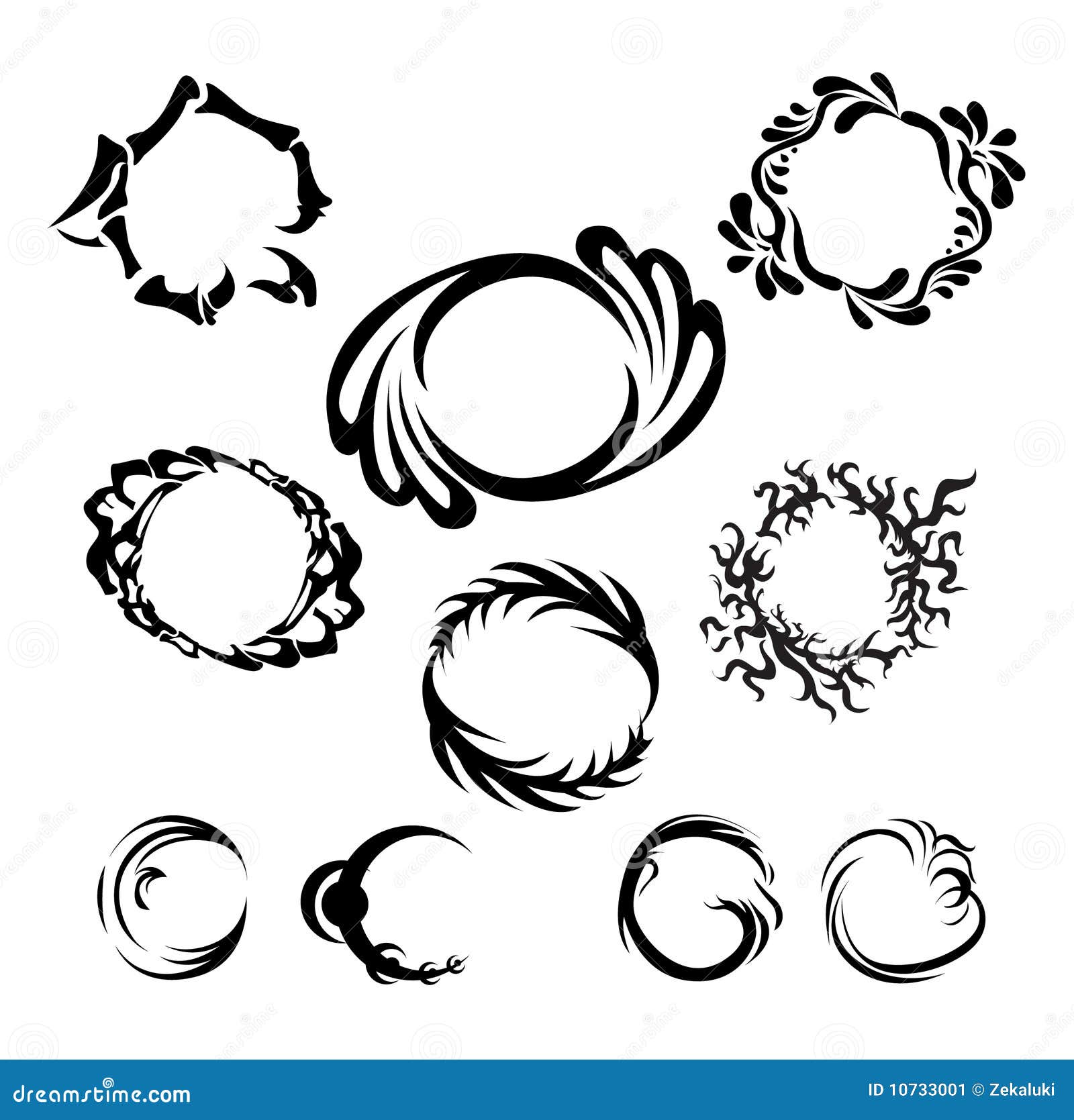 Round Frames of Different Styles. Stock Illustration - Illustration of ...