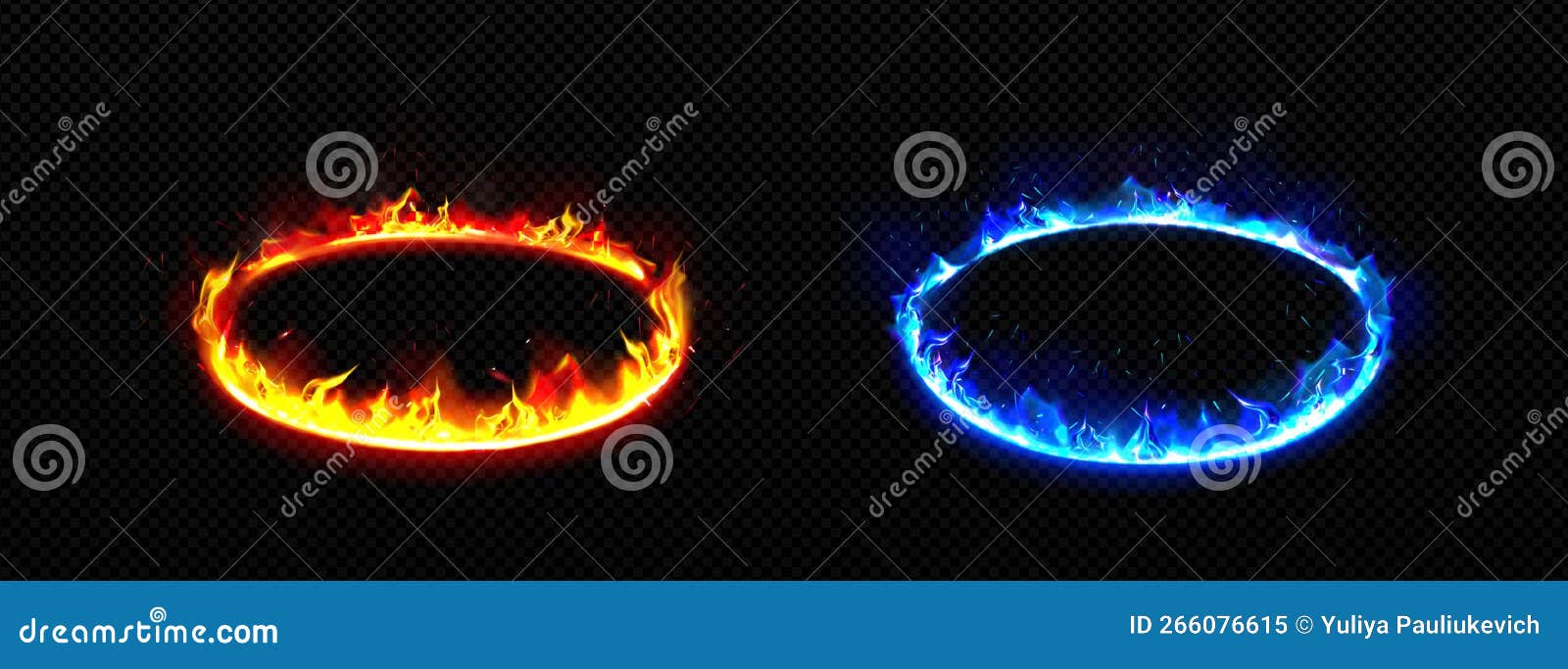 Round Frames with Fire. Burning Rings with Flame Stock Vector ...