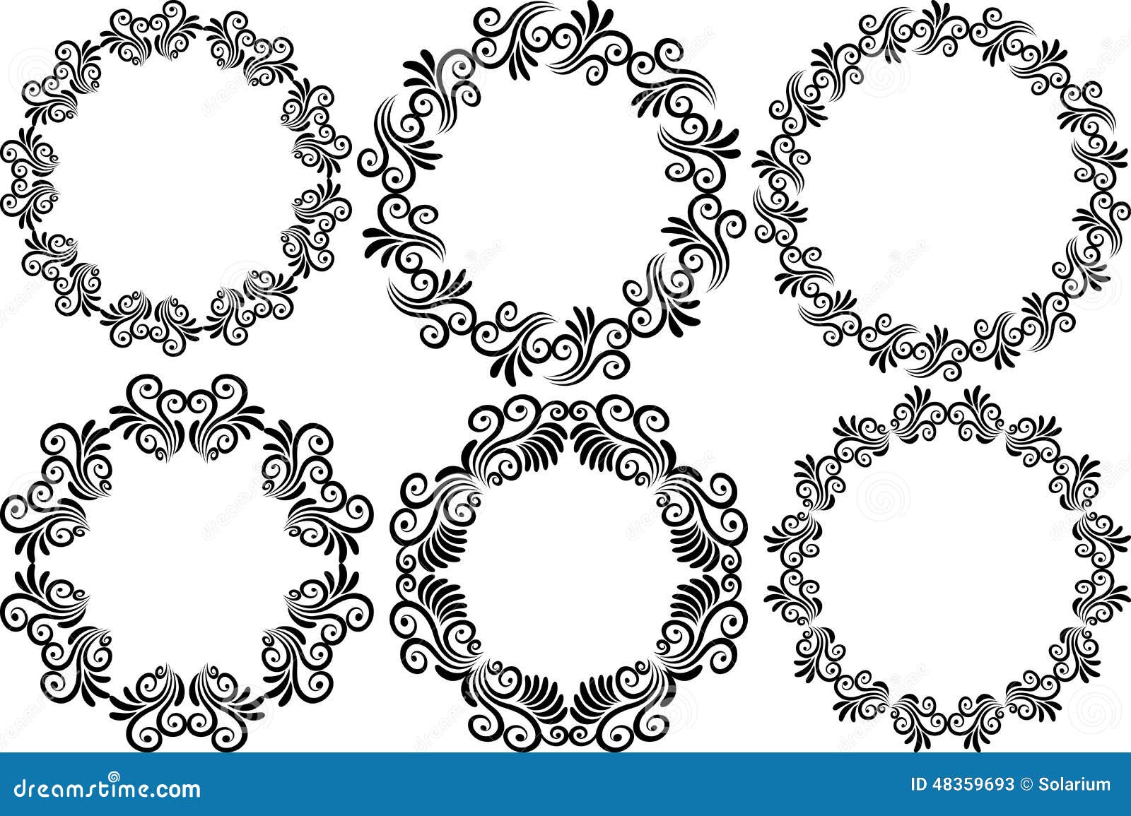 Ivy Round Frames, Climbing Vine Circle Borders Vector Illustration ...