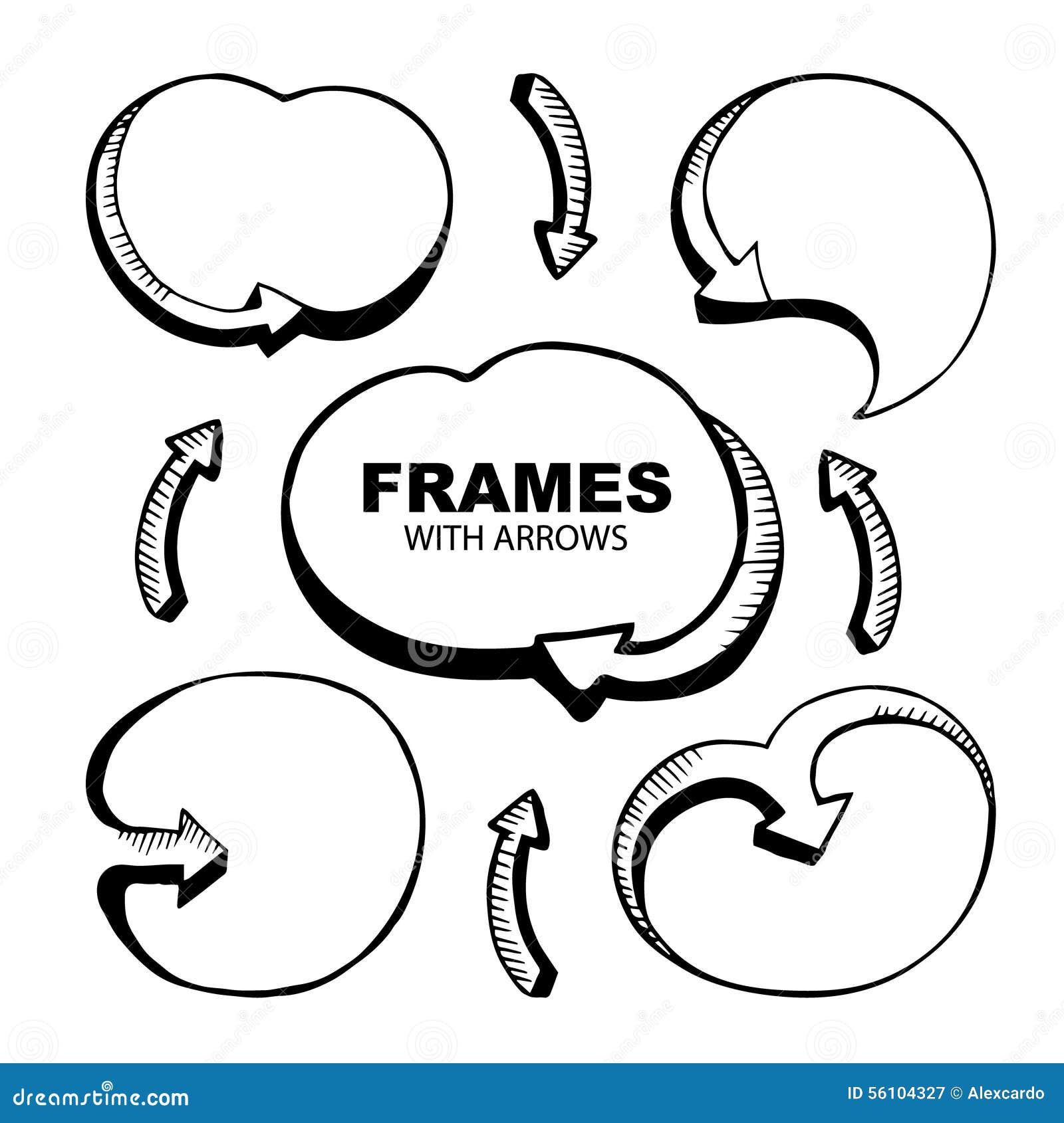 Round Framework with Arrows Stock Vector - Illustration of doodle ...