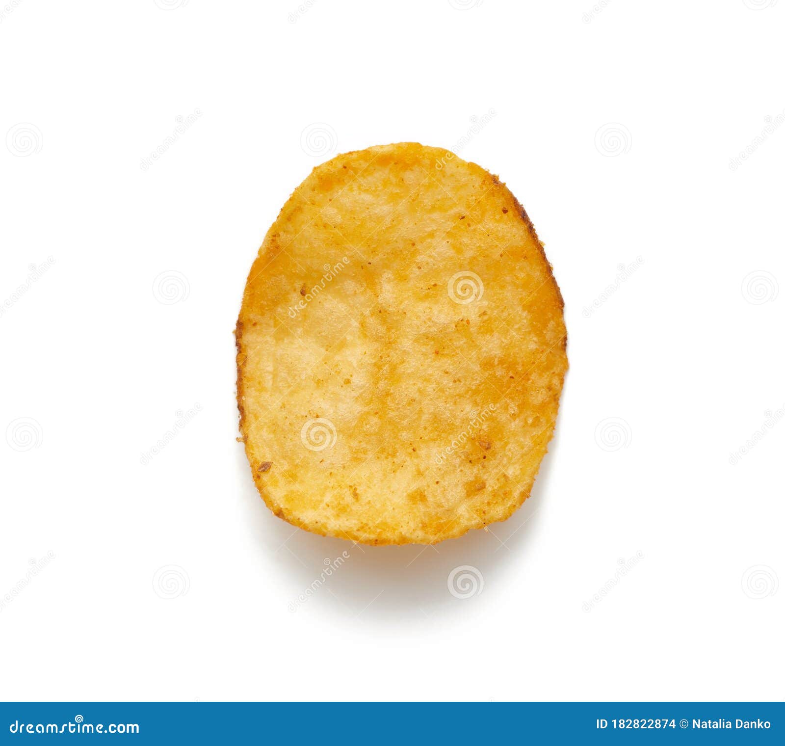 Round Fried Potato Chips with Paprika Isolated on White Background ...