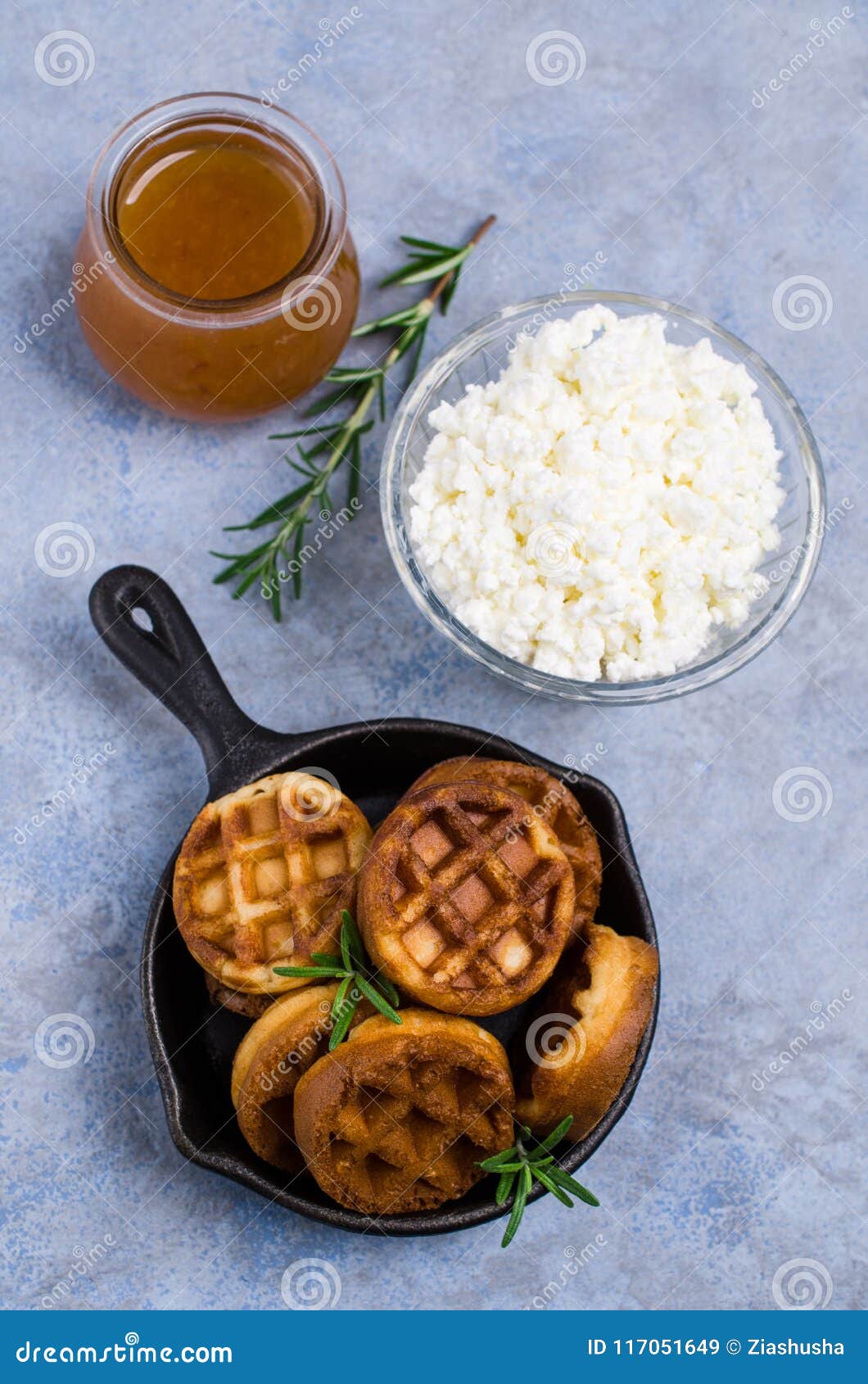 Round fried waffles stock image. Image of cottage, jelly - 117051649