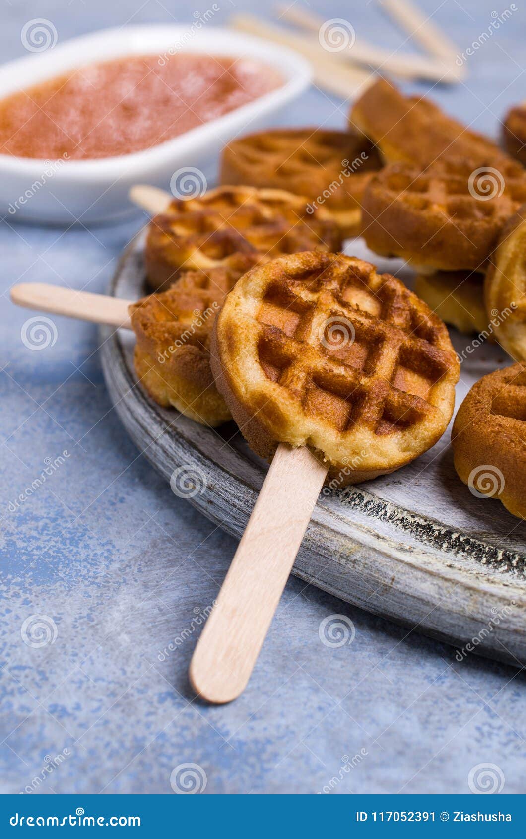 Round fried waffles stock image. Image of fresh, food - 117052391