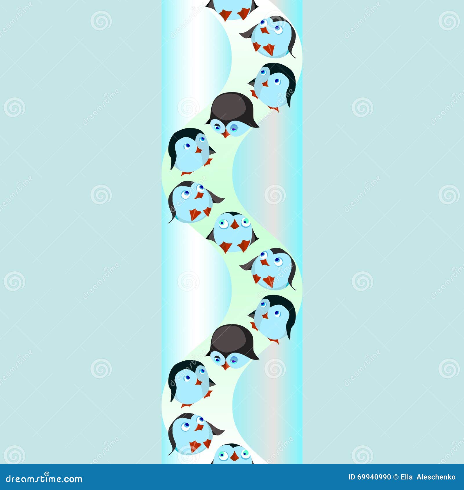 Round and Funny Penguins Sliding Stock Vector - Illustration of naughty ...