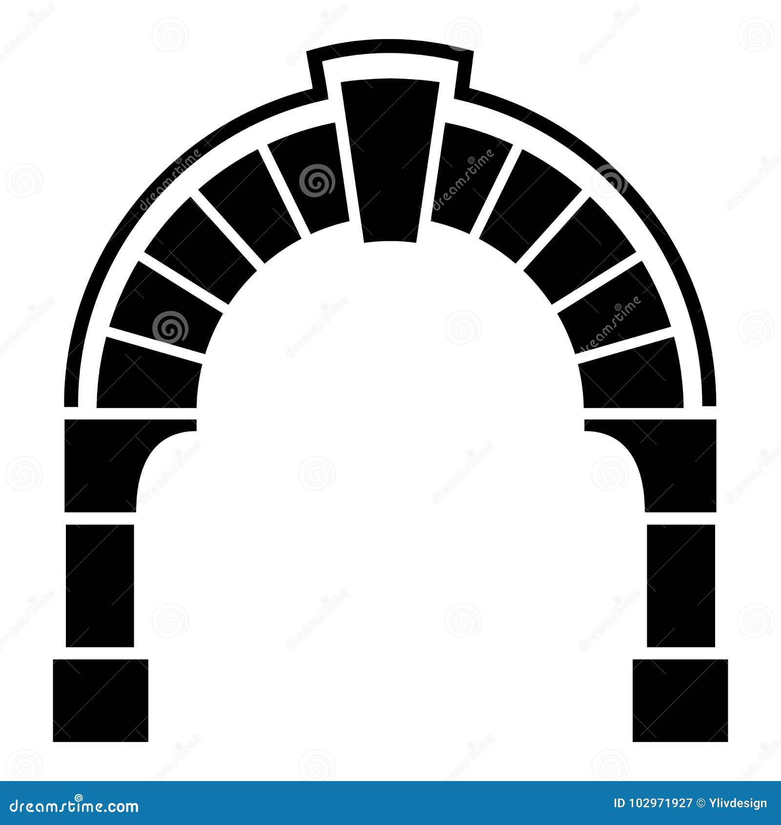 Round Gate Icon, Simple Style Stock Vector - Illustration of brick ...