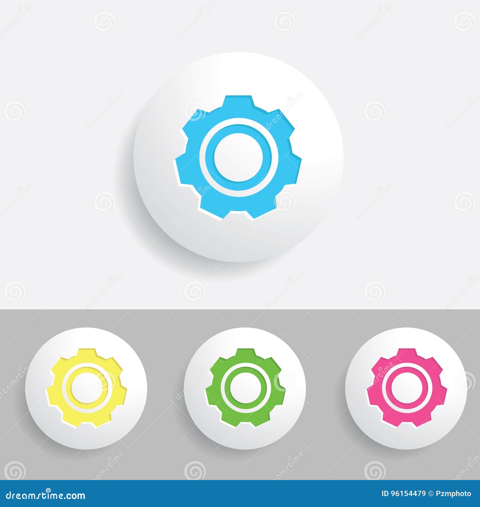 Round Gear Button Illustration Stock Vector - Illustration of vector ...