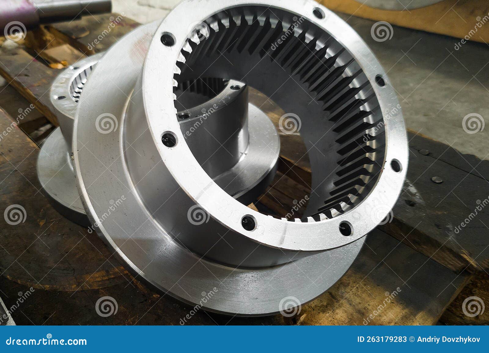 Round Gears after Turning and Milling on the Rack Closeup Stock Image ...