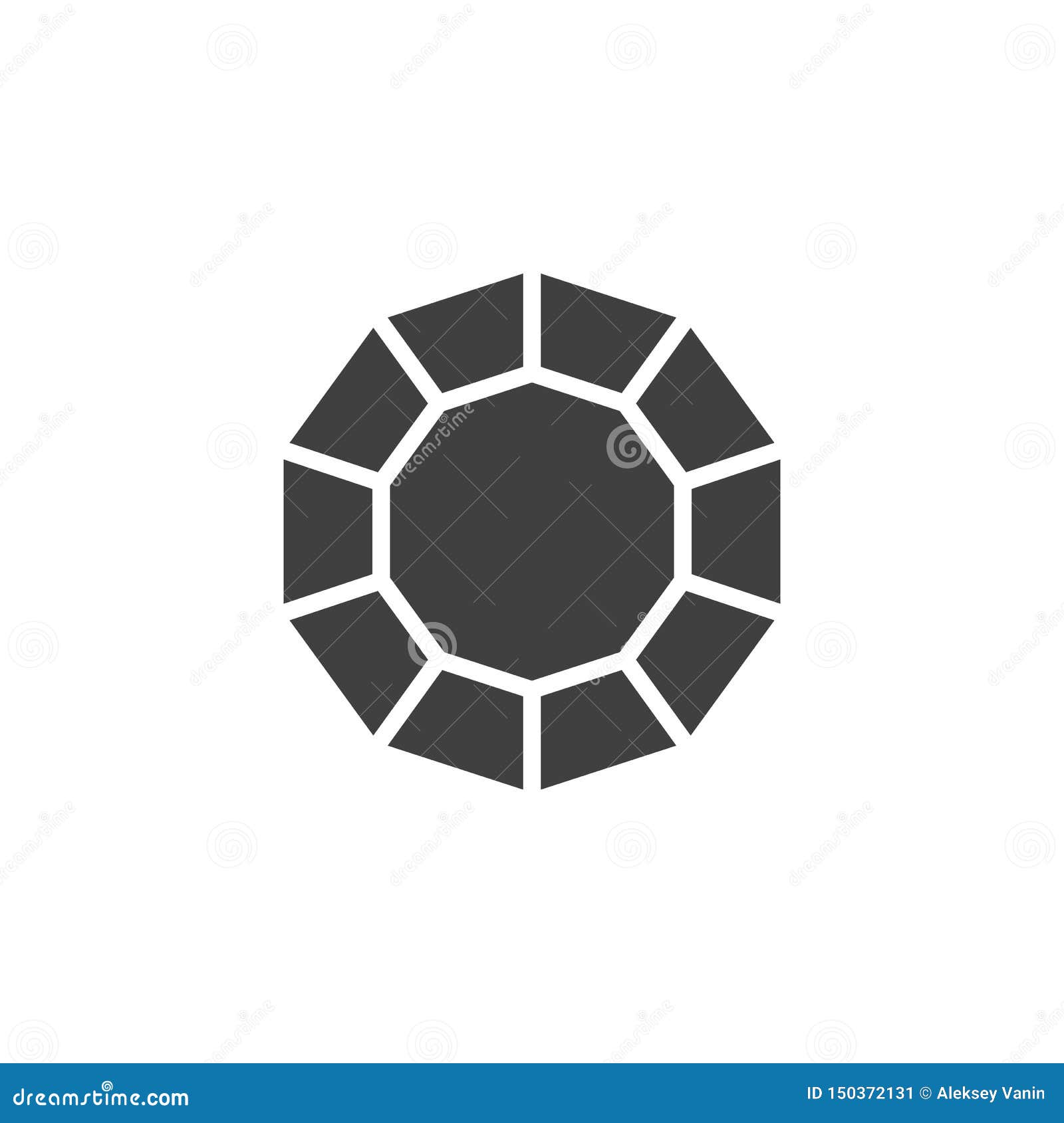 Round gemstone vector icon stock vector. Illustration of icon - 150372131