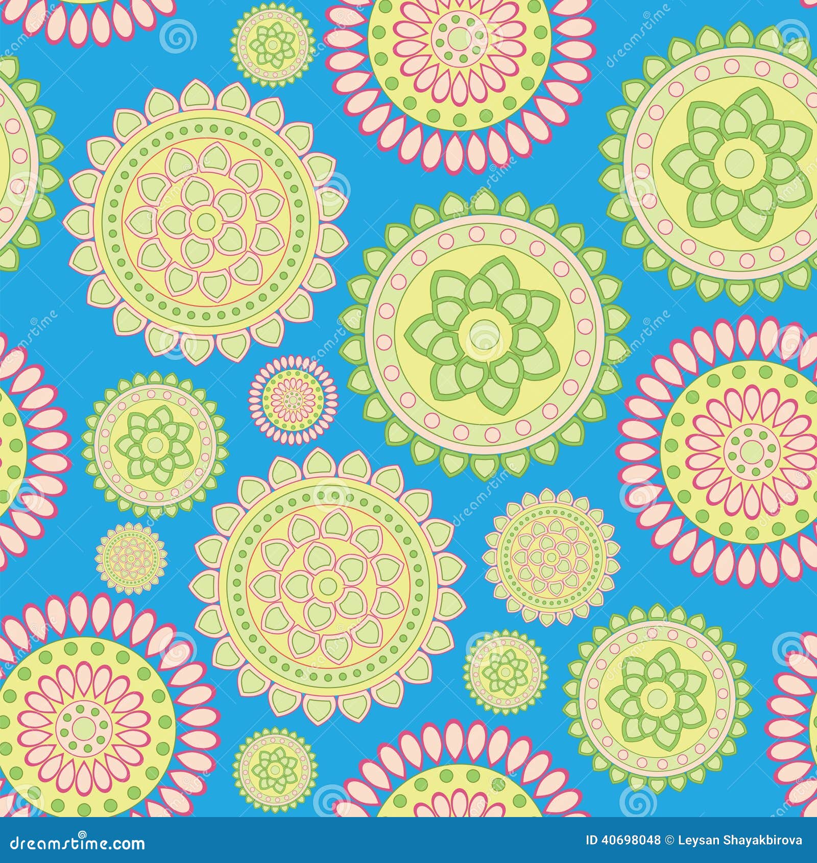 Round geometric flower stock vector. Illustration of circle - 40698048