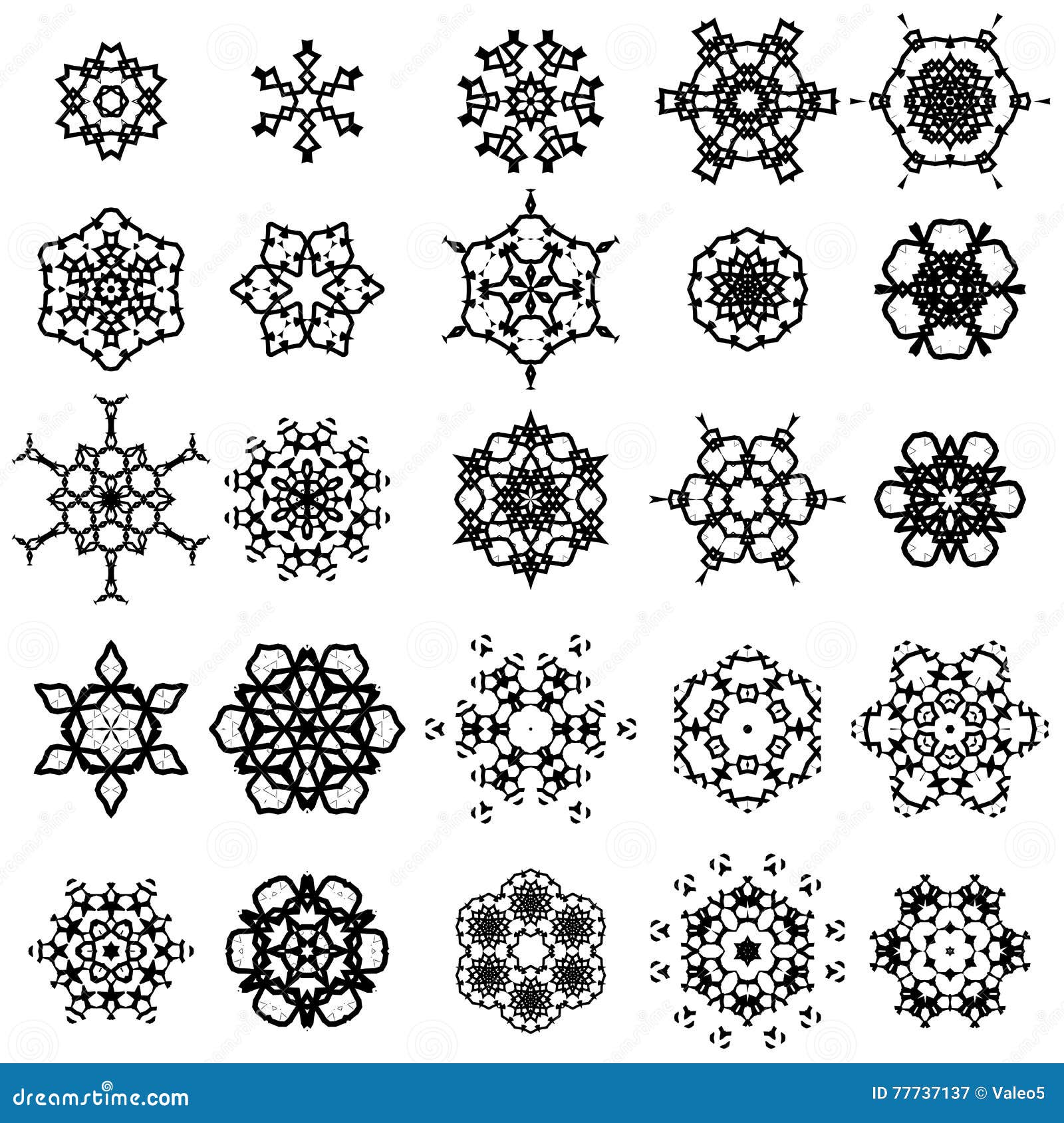 Round Geometric Ornaments Set Stock Illustration - Illustration of ...