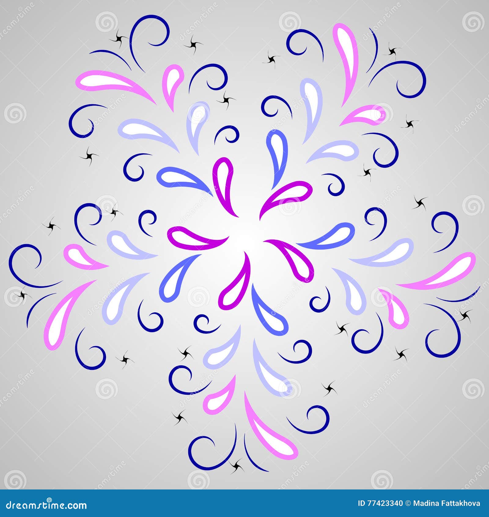 Round Geometric Pattern with Drops Stock Vector - Illustration of drop ...