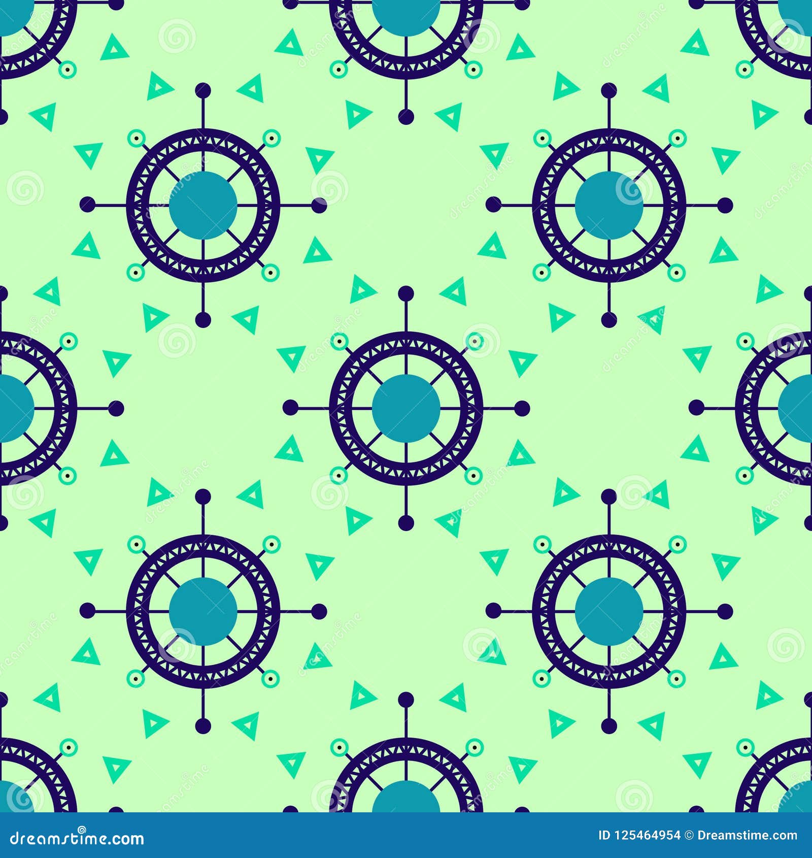 Round Geometric Pattern on Green Background Stock Vector - Illustration ...