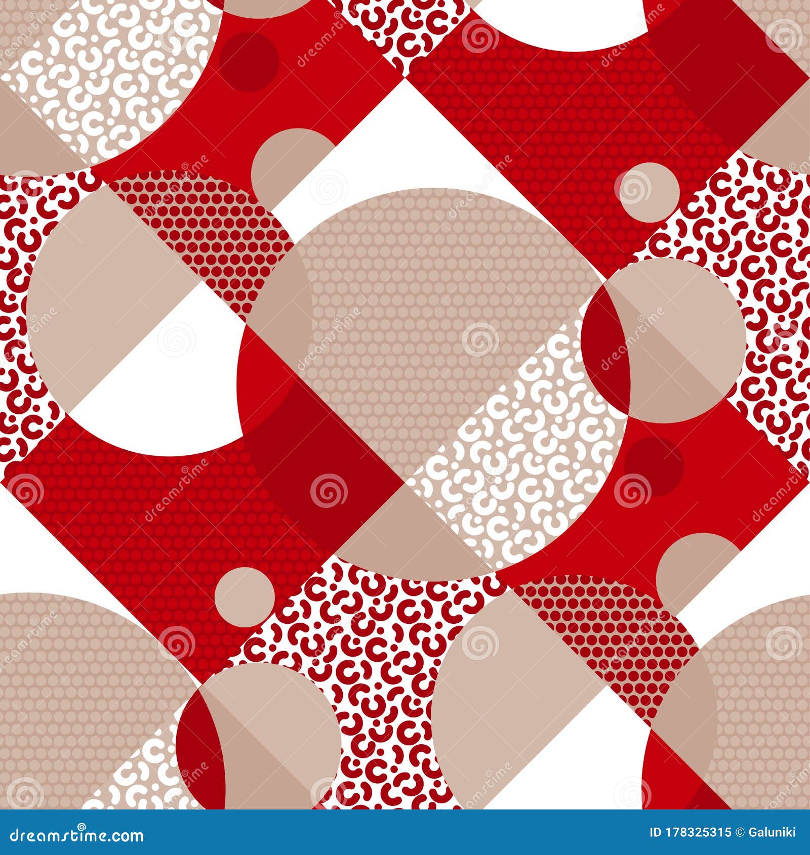 Round Geometric and White Texture Seamless Pattern Stock Vector ...