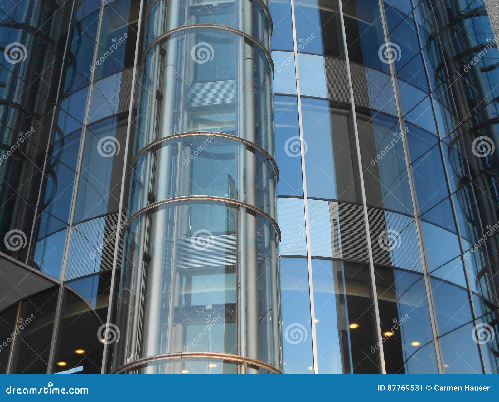 Round glass building stock image. Image of city, facade - 87769531