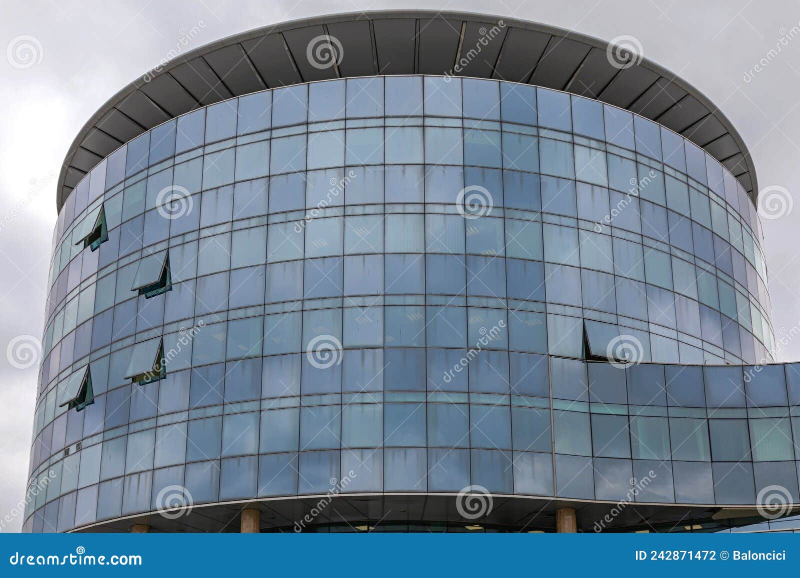 Round Glass Building stock photo. Image of structure - 242871472