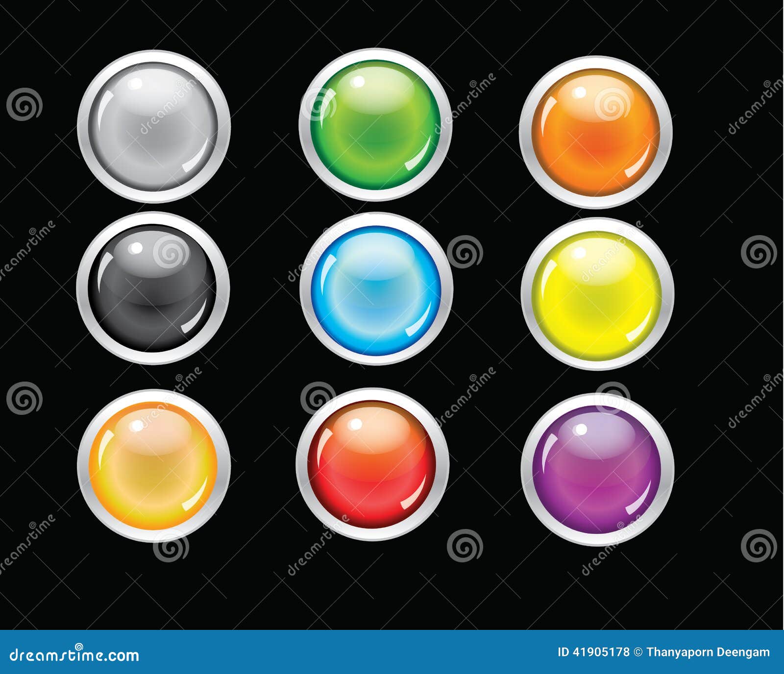 Round Glass Button Web Design Stock Vector - Illustration of nplastic ...