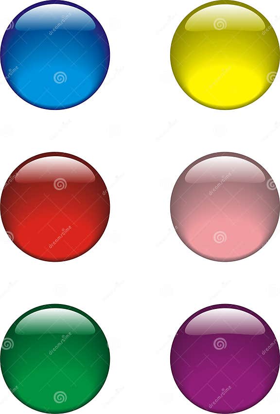 Round Glass Buttons Illustration Stock Vector - Illustration of beads ...