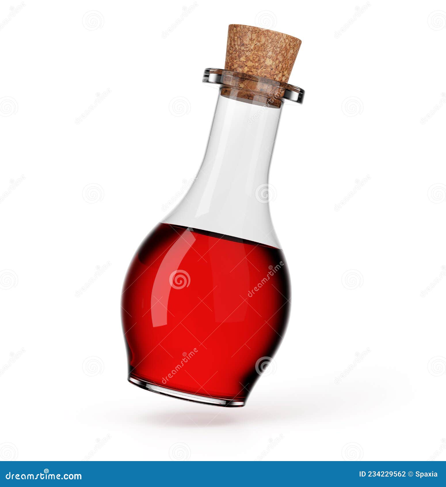 Round Glass Corked Bottle with Red Liquid. Magic Elixir or Healing ...