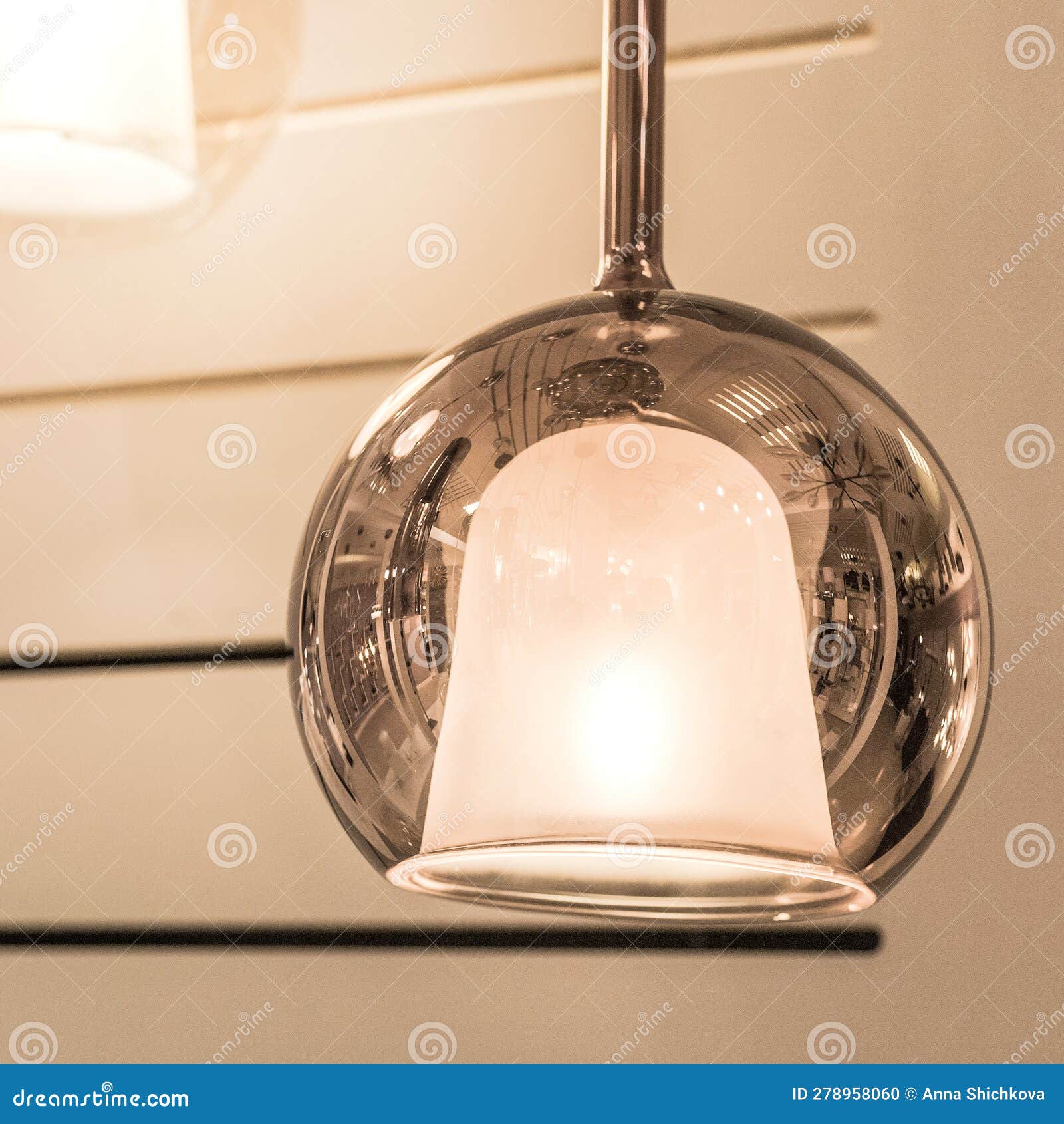 Round Glass LED Ceiling-mounted Chandelier with a Decorative Element ...