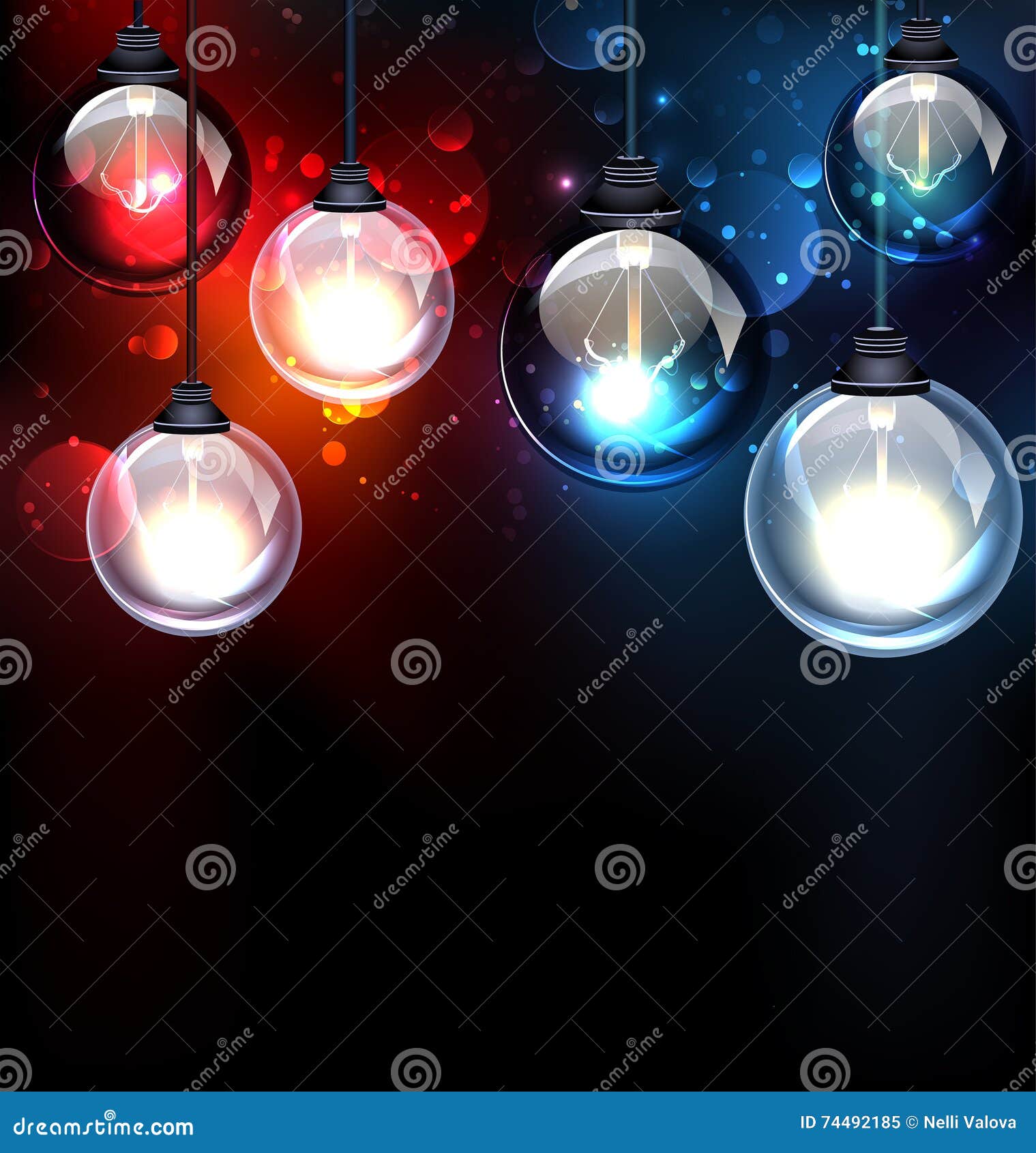 Round Glass Light Bulbs stock vector. Illustration of energy - 74492185